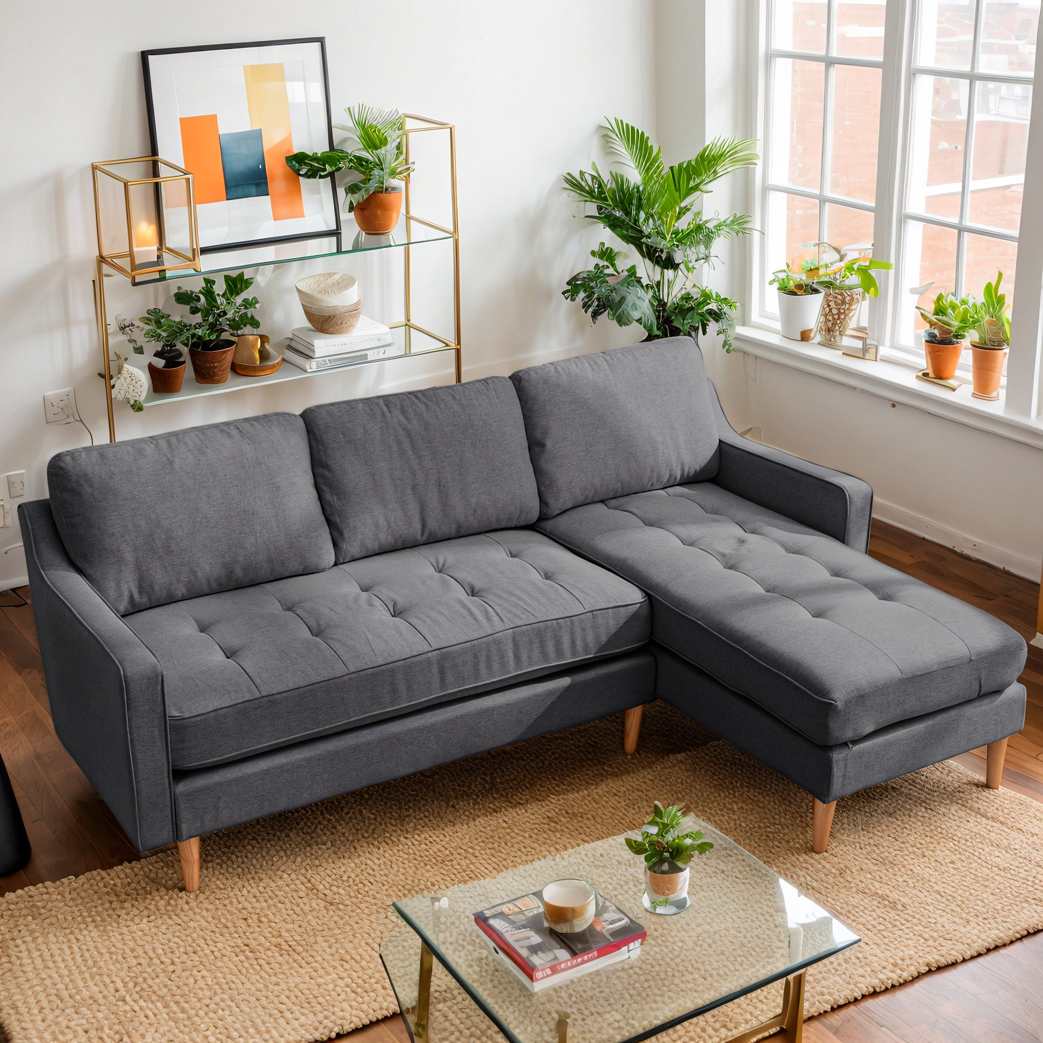 Ebern Designs Maurin Ebern Designs Convertible Small Sectional Sofas ...