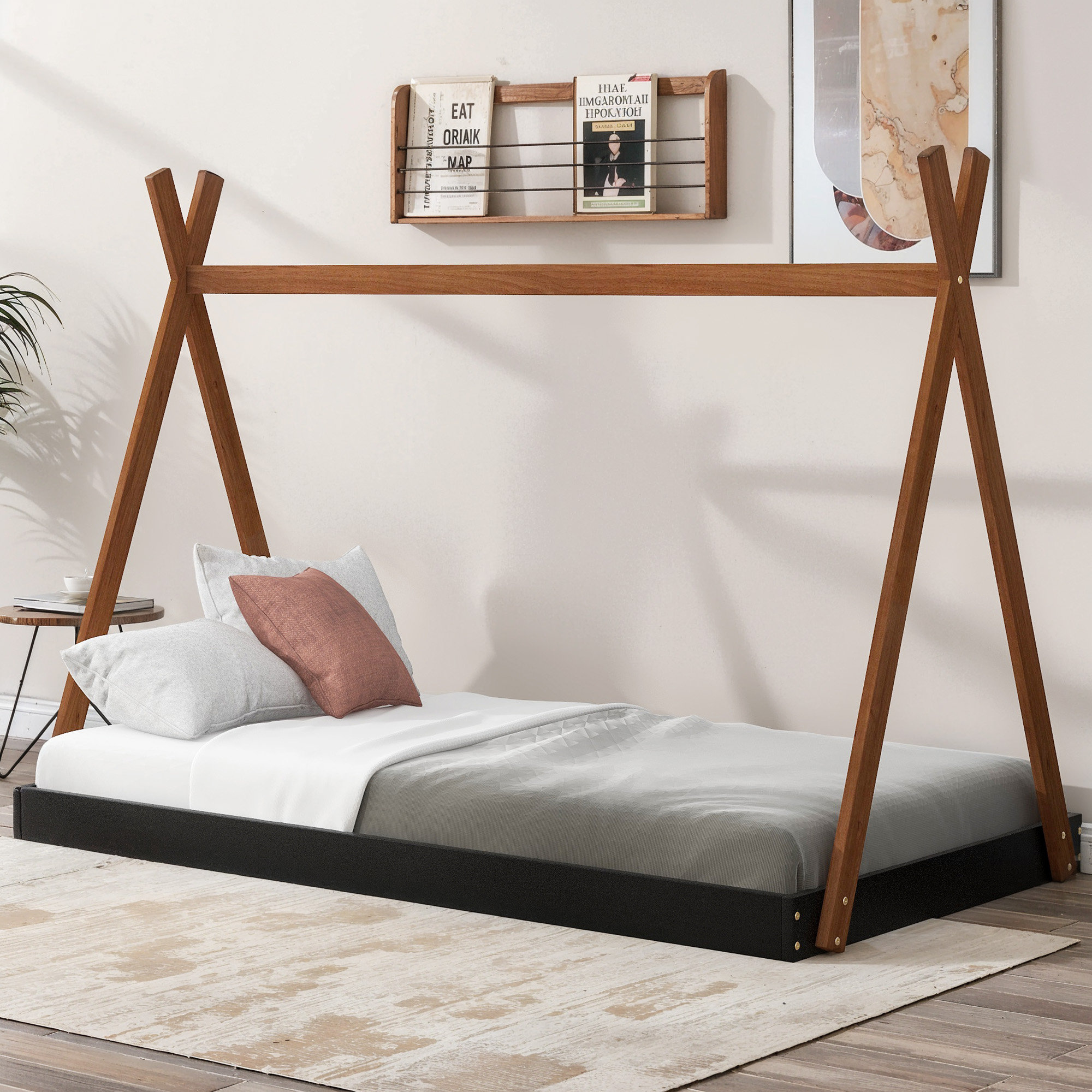 Redwood Rover Twin Size Tent Floor Bed With Triangle Structure | Wayfair