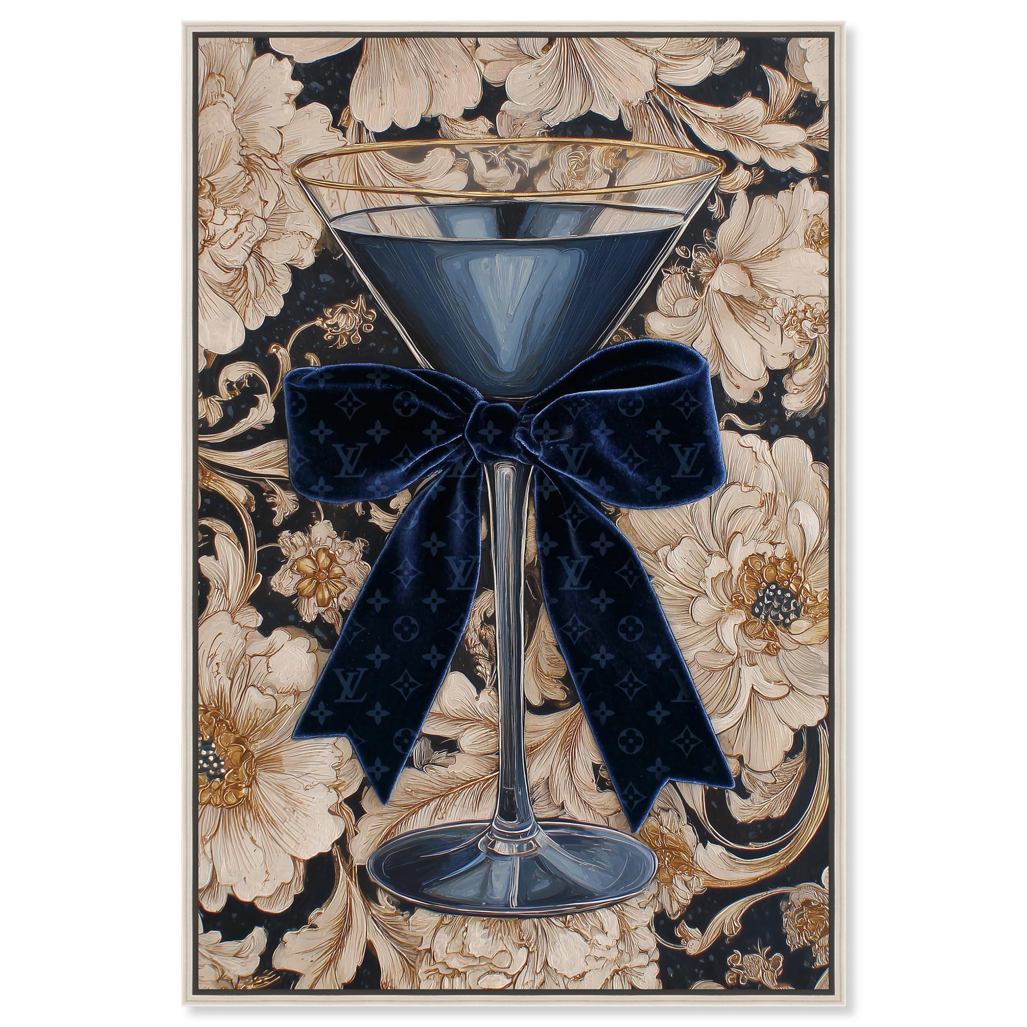 Art Remedy Blue Velvet Martini Glam Art Canvas Print by Art Remedy ...