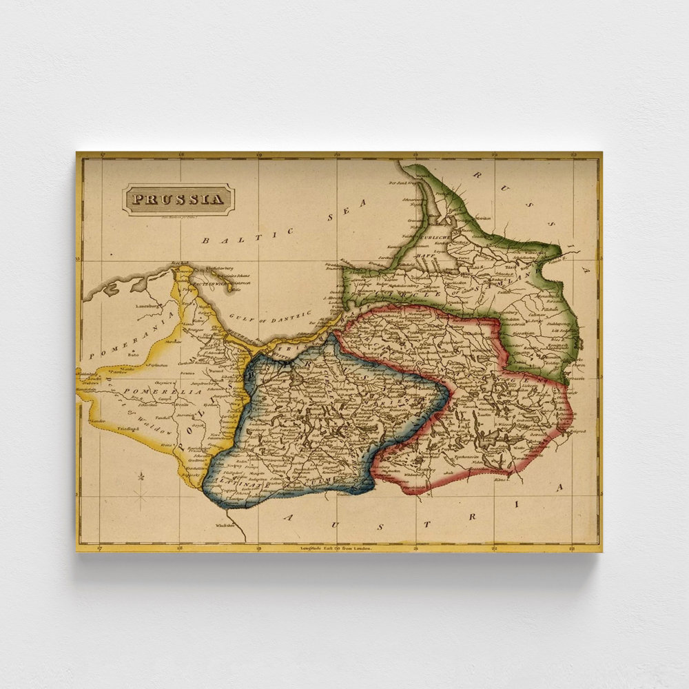 WeFrameArt Prussia 1817, Home Office Map Decor, Antique Map Of Prussia ...