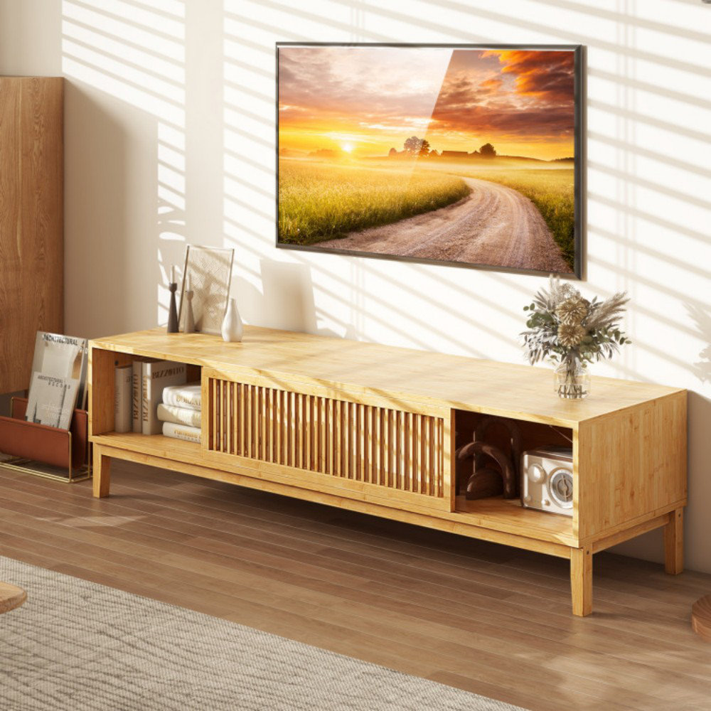 Union Rustic Bamboo TV Stand for TVs up to 65 Inches with Sliding ...