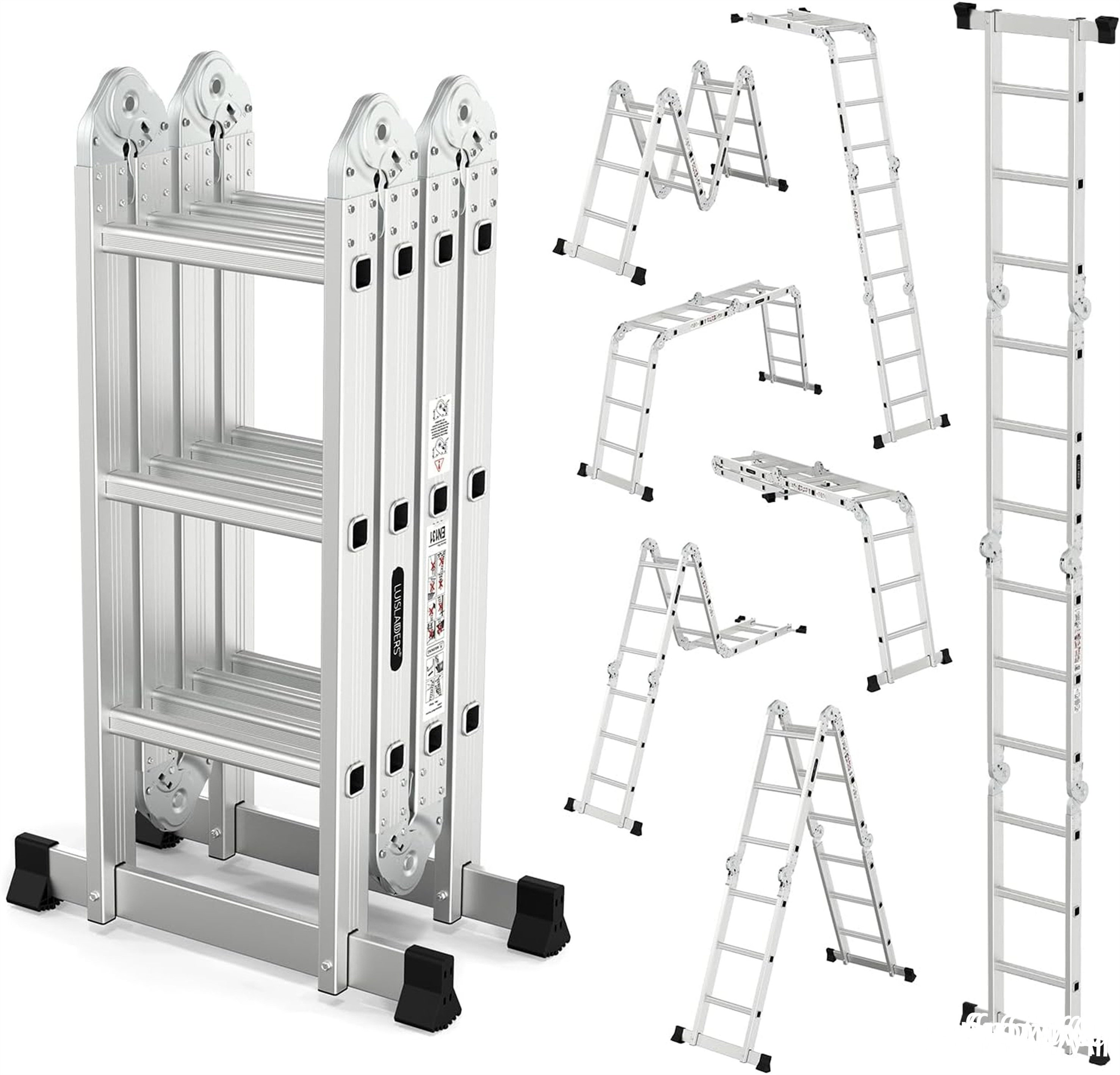 KERILZ Aluminium Extension Folding Ladder | Wayfair