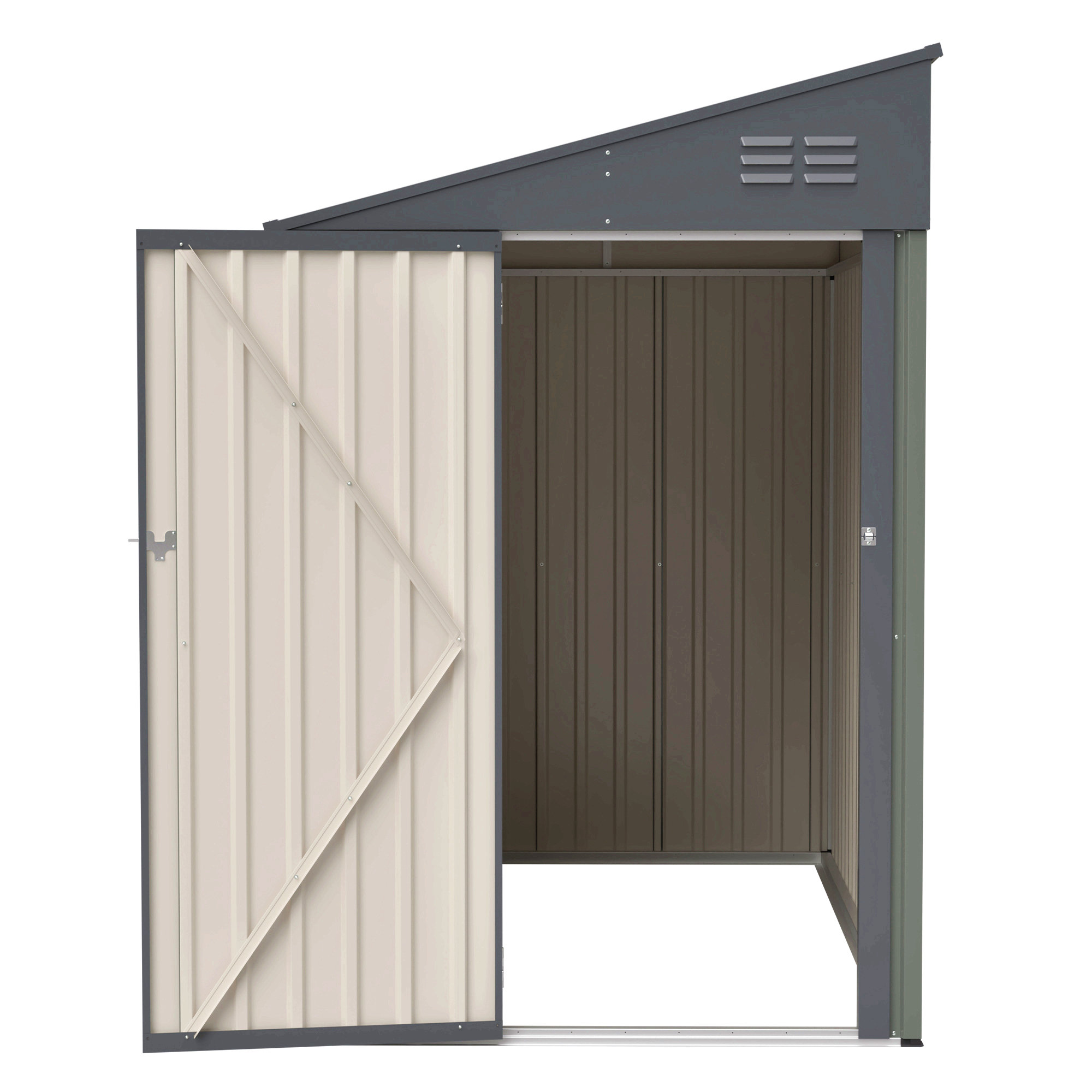 LICEN-Home 4X7 Foot Lean-To Storage Shed, Heavy-Duty Metal Outdoor ...