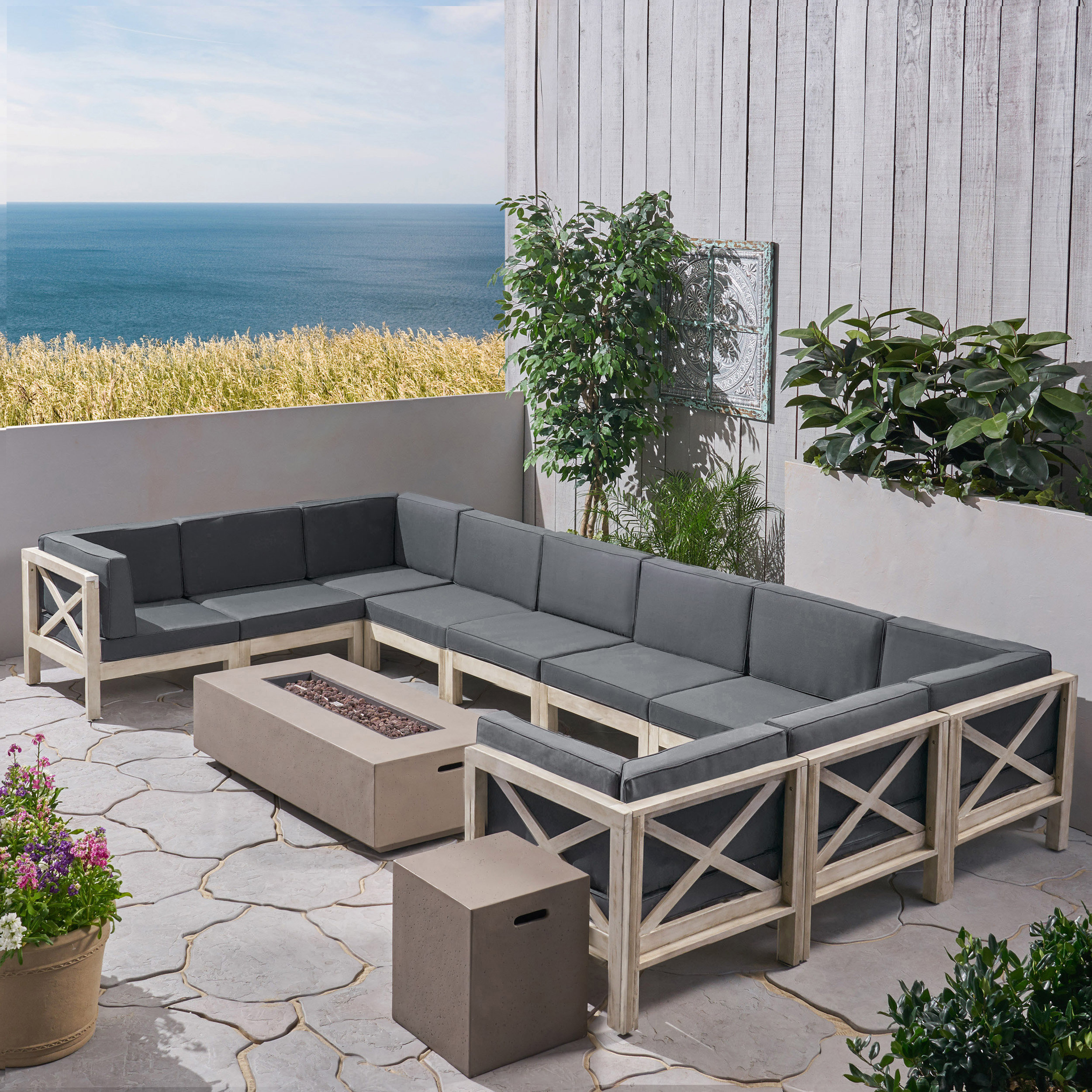 Gracie Oaks Sechovicz Outdoor 12 Piece Sectional Seating Group with ...