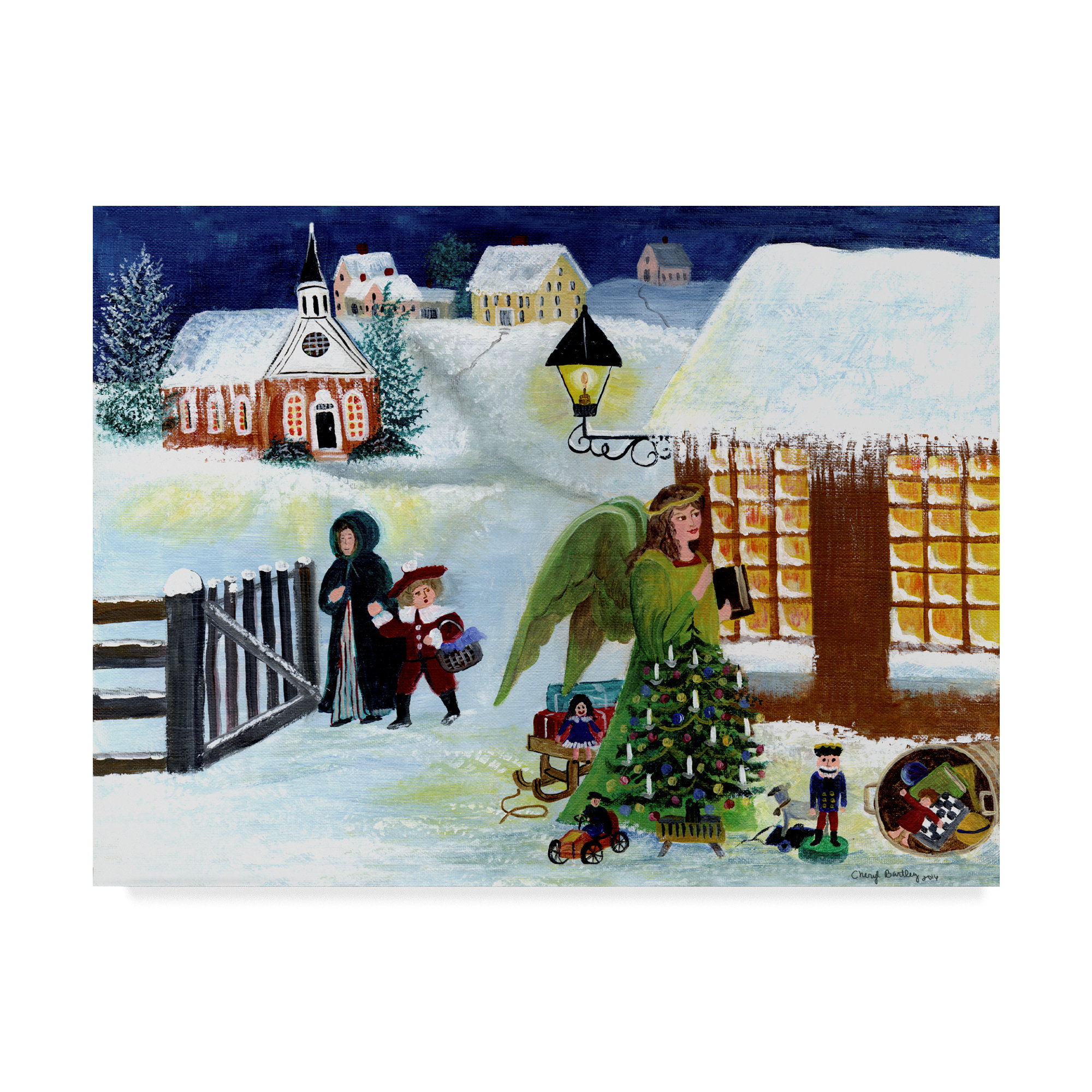 Winston Porter Christmas Angel by Cheryl Bartley - Print on Canvas ...