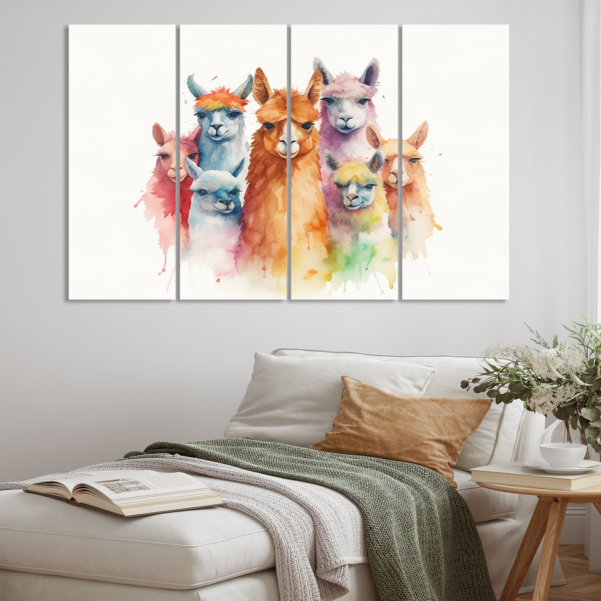 Dakota Fields Herd Of Colorful Alpacas III - Animals Wall Decor - 4 ...