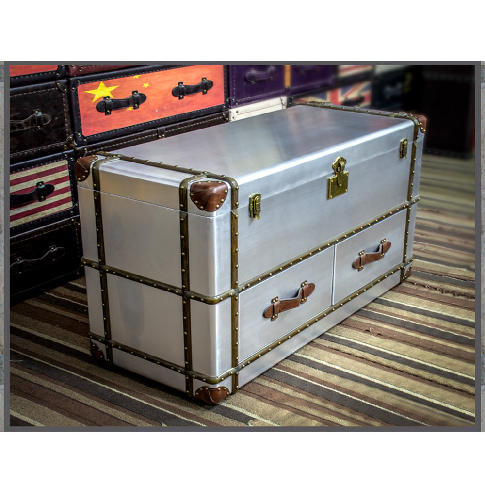 Jes Design Vintage Aluminum Luggage Coffee Table Coffee Table | Wayfair