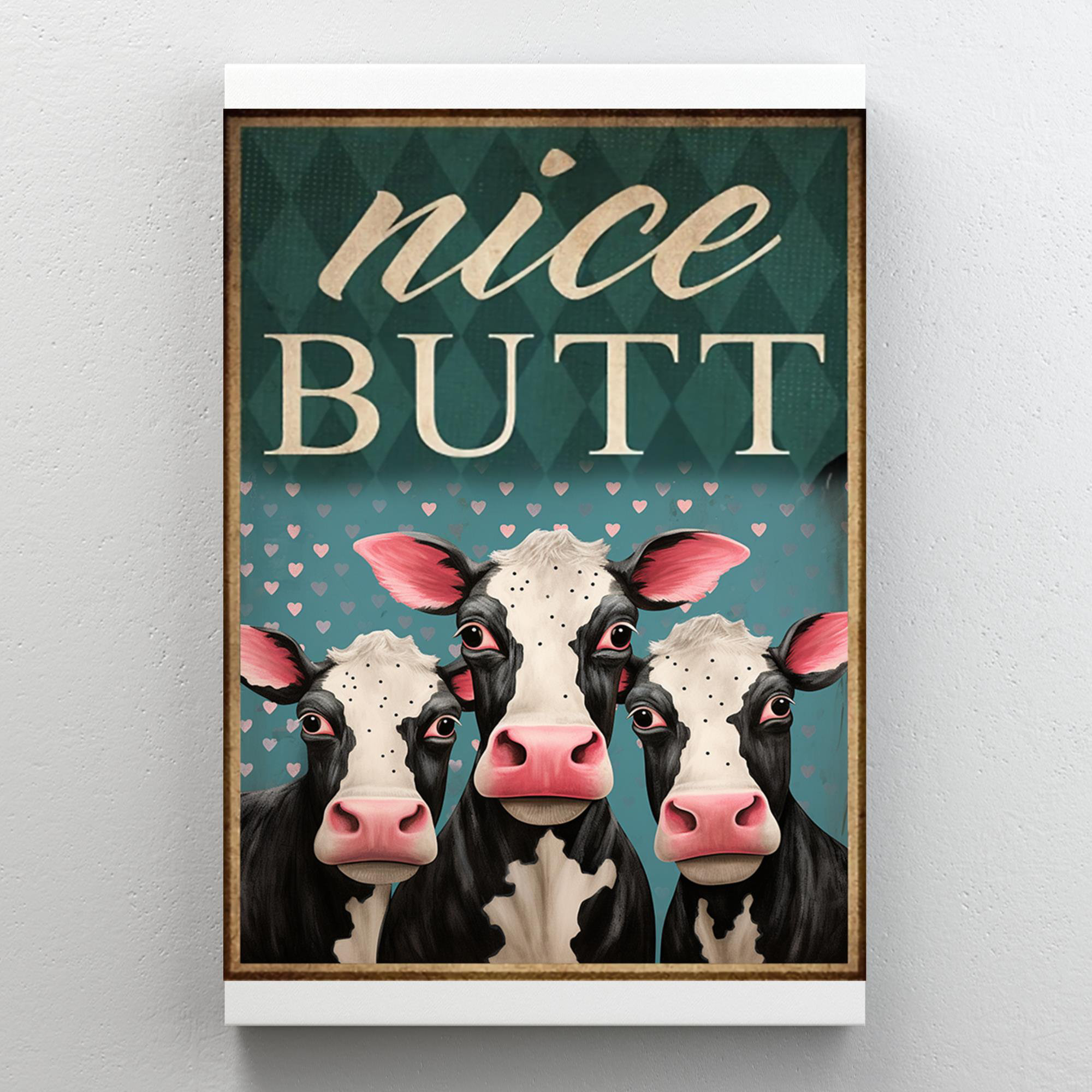 Trinx Cows Nice Butt - 1 Piece Rectangle Graphic Art Pri Cows Nice Butt ...