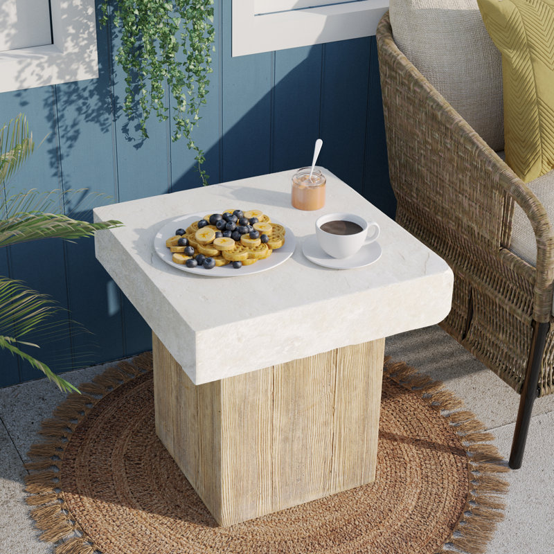 Millwood Pines Chakiya 19.7 L x 19.7 W Outdoor Concrete Table & Reviews ...