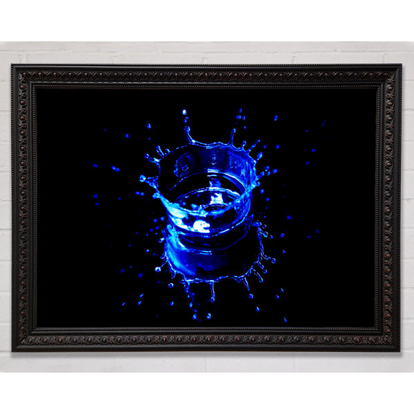 Ebern Designs Electric Blue Water Drop - Single Picture Frame Print ...