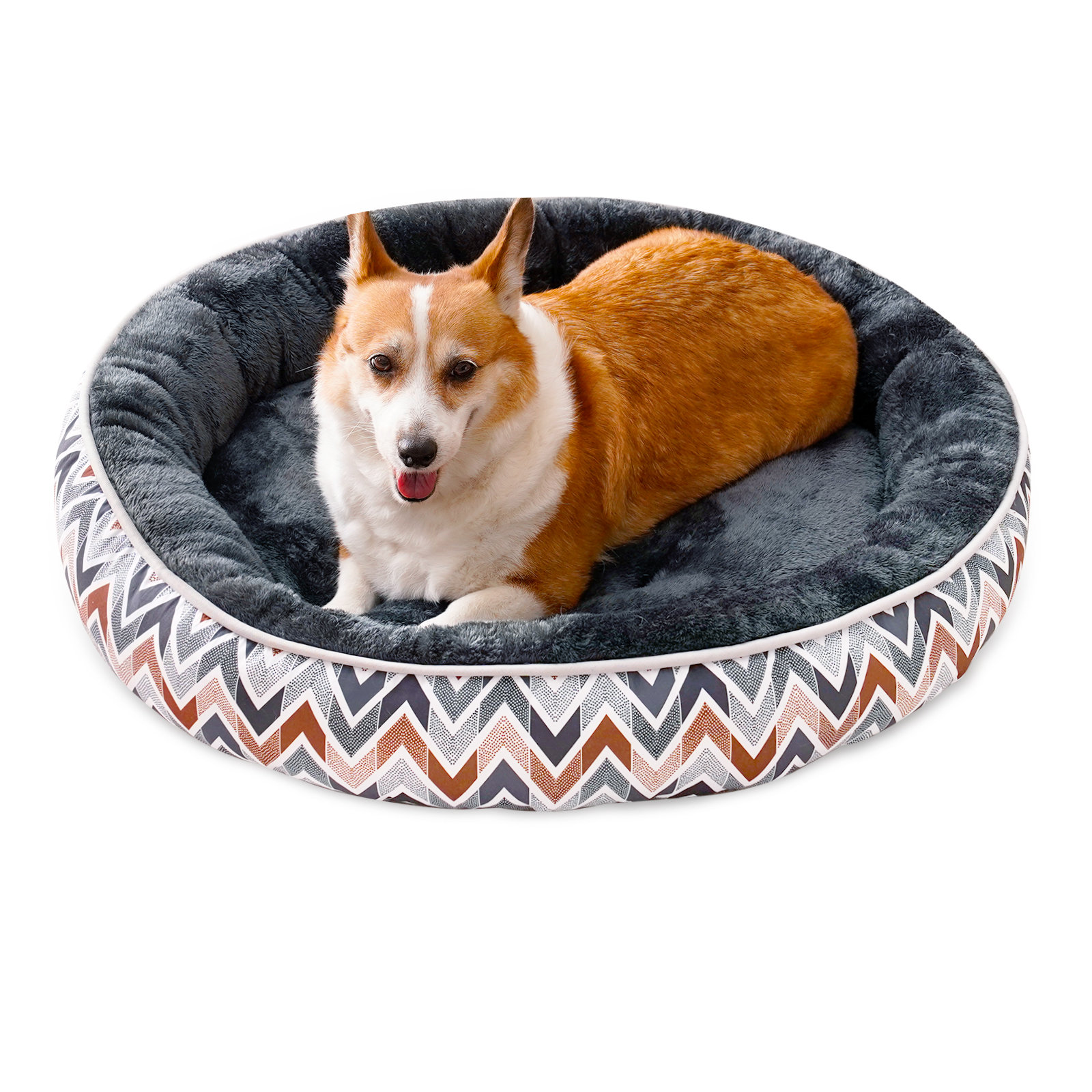 Tucker Murphy Pet™ Soft Plush Round Pet Bed Calming Donut Dog Bed for ...