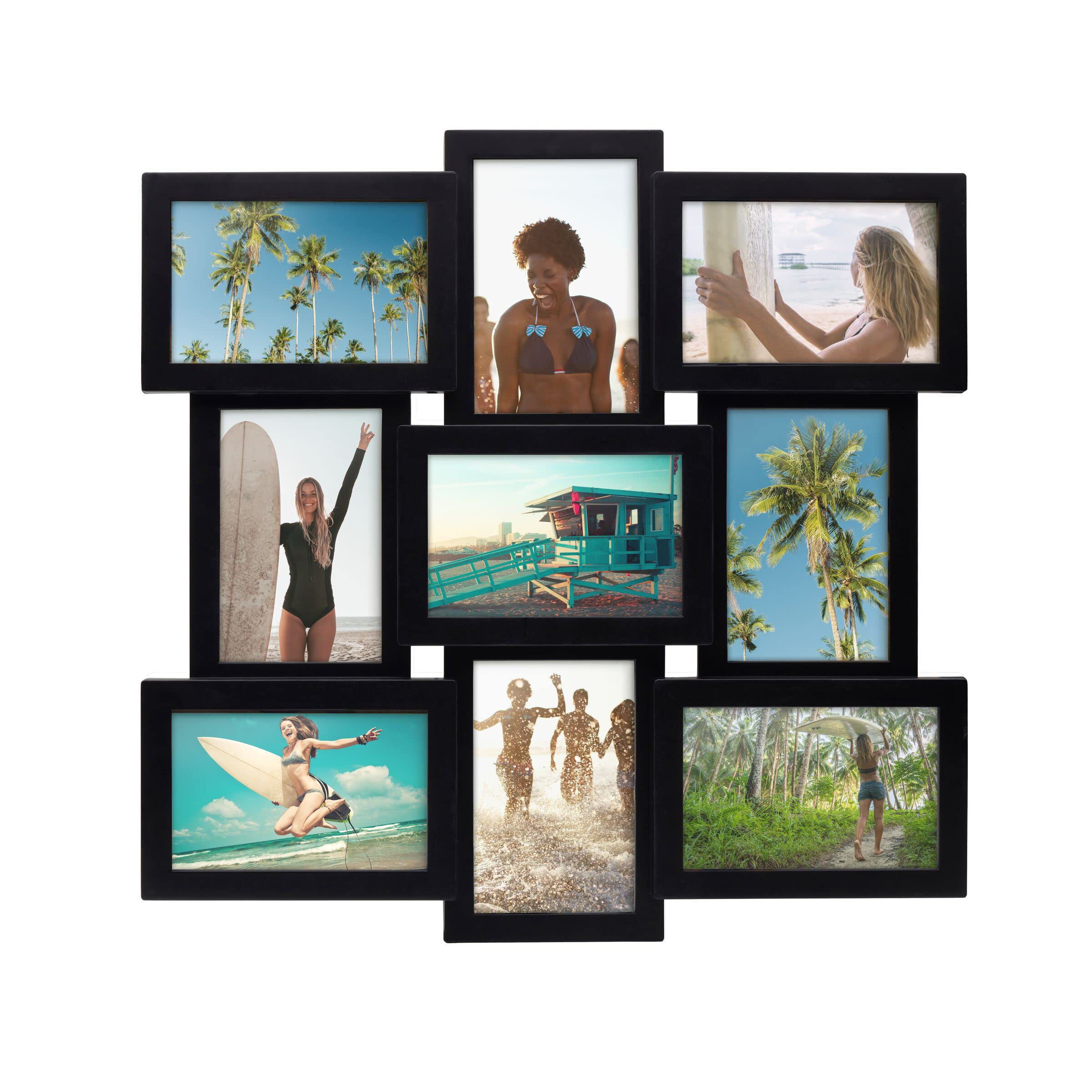 Latitude Run® 9 Opening Photo Collage Frame, Displays Four 4X6 And Five ...
