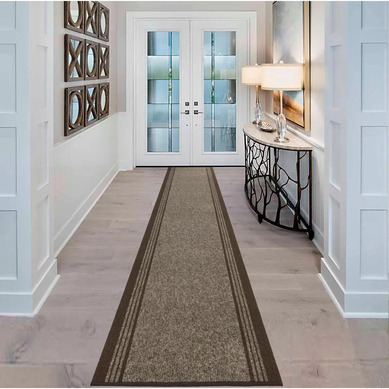 Eider & Ivory™ Custom Size Indoor / Outdoor Berber Style Beige Bordered ...