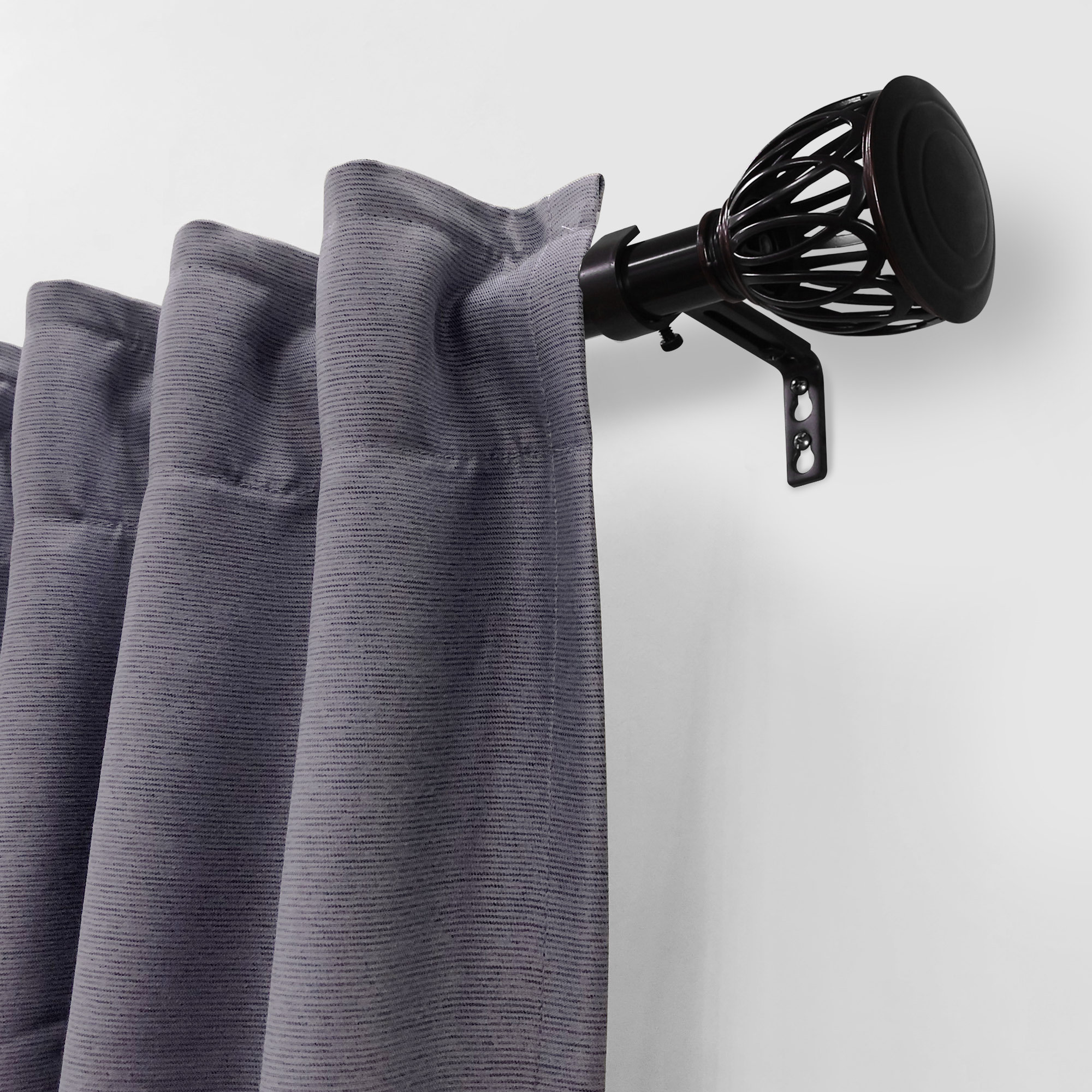 Bloomsbury Market Maylin Adjustable Overall Width Single Curtain Rod ...