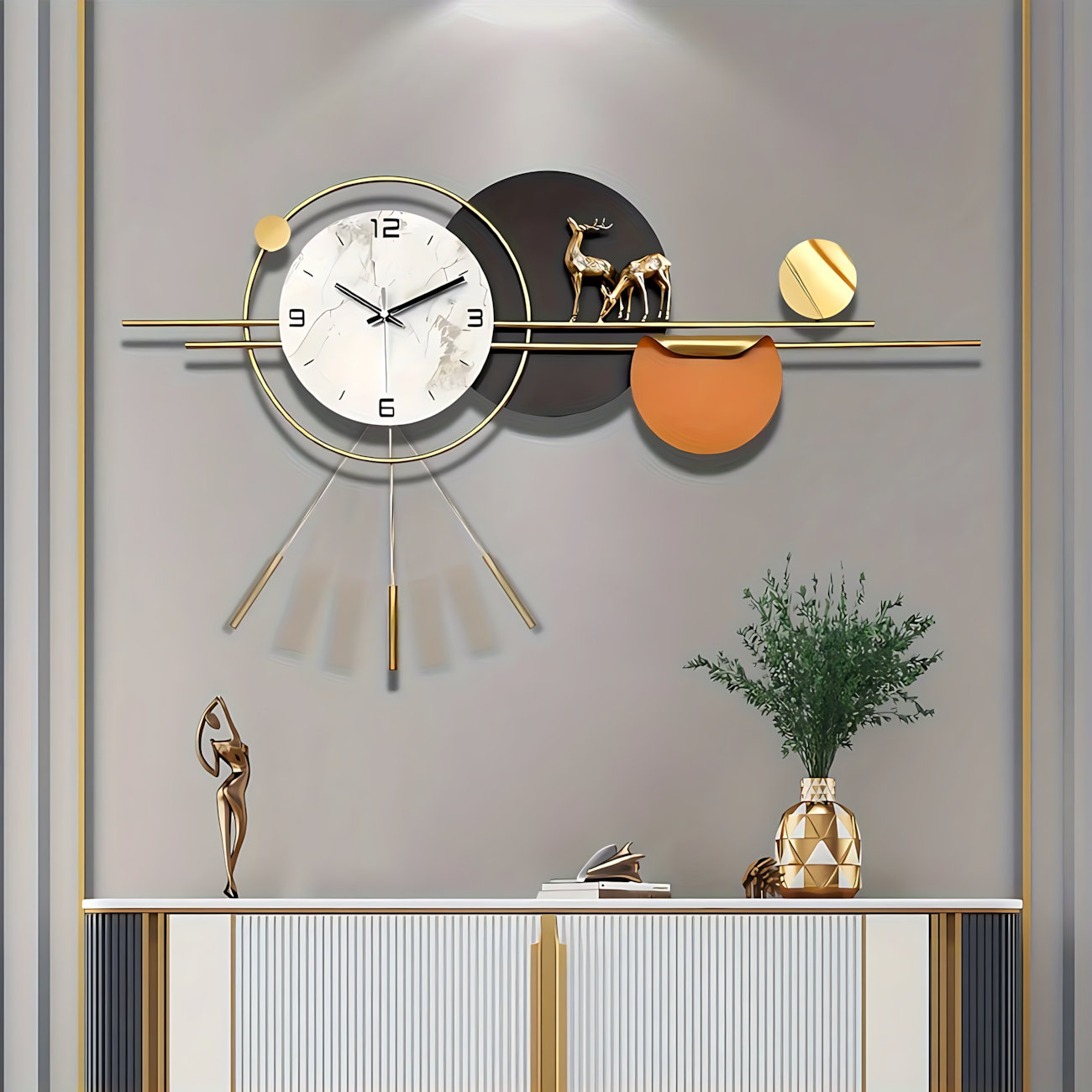 Mercer41 36 Inch Large Wall Clocks For Living Room Decor Decorative ...