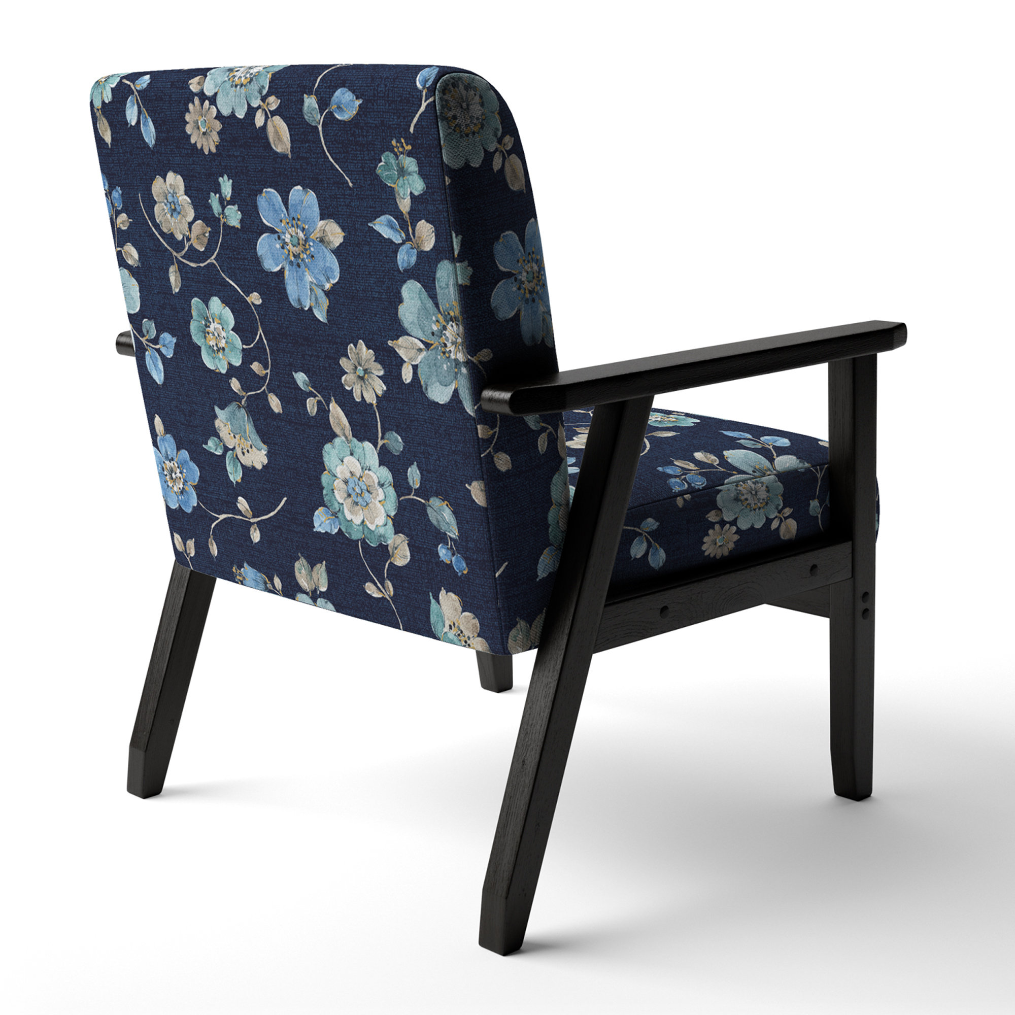 George Oliver 'Fishburn - Indigold Flower Pattern - Upholstered Floral ...