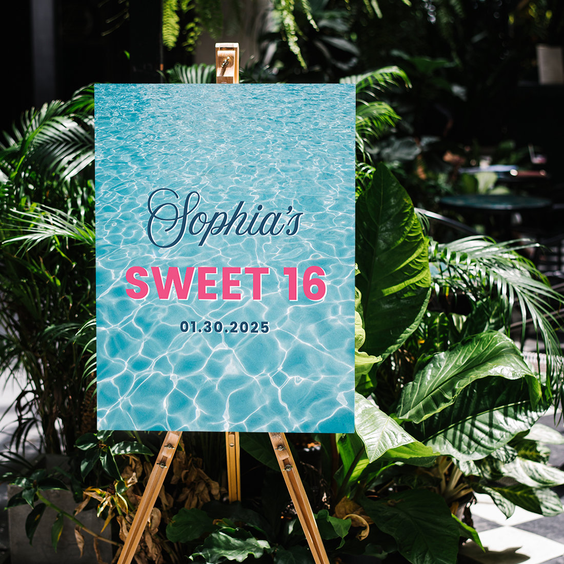 Koyal Wholesale Large Custom Sweet 16 Welcome Sign, Pool Party Theme ...