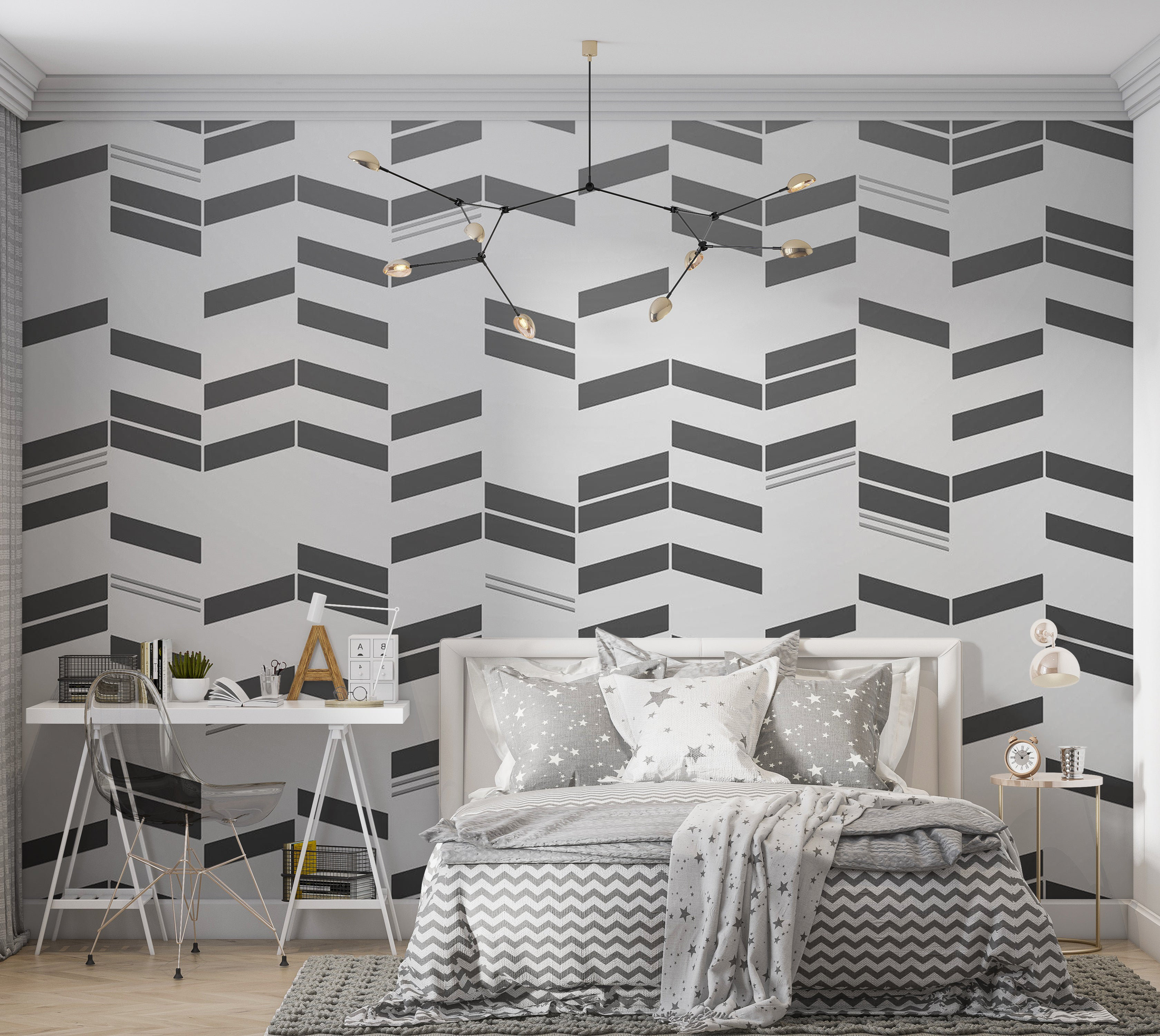 Orren Ellis Abstract Wallpaper Wall Mural - Simple Structures - Wayfair ...