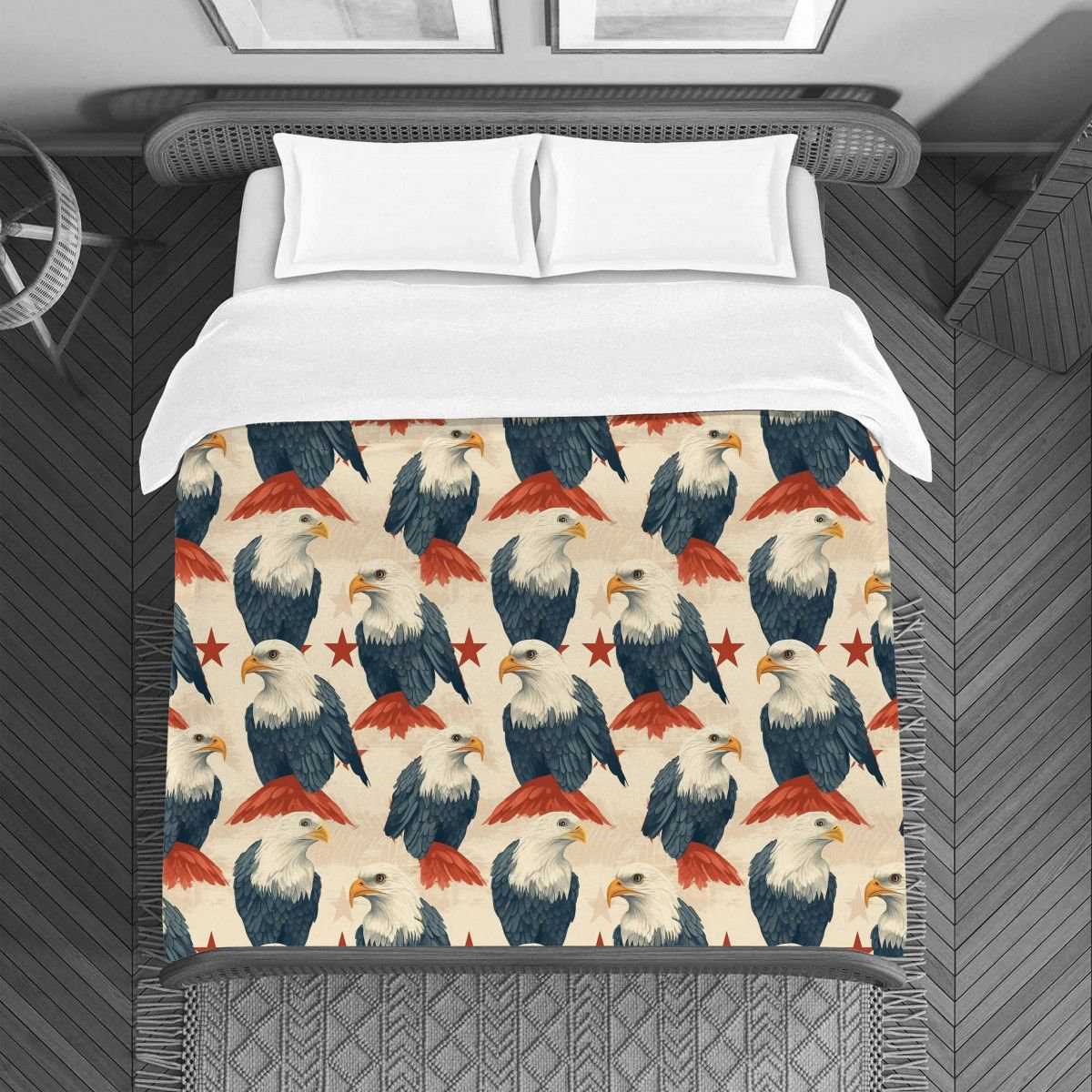 VisionDecor Eagle Bedding Animal Duvet Cover White | Wayfair