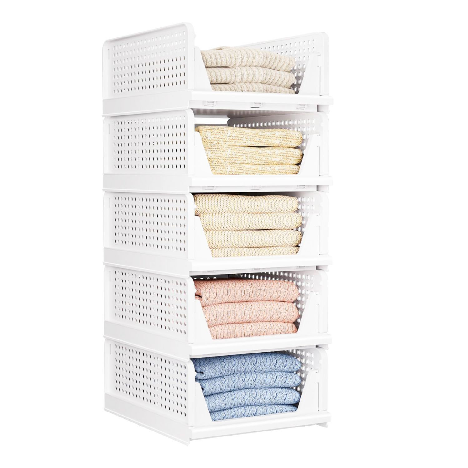 Rebrilliant 5 Pack Folding Closet Organizers Storage Box - Wayfair Canada