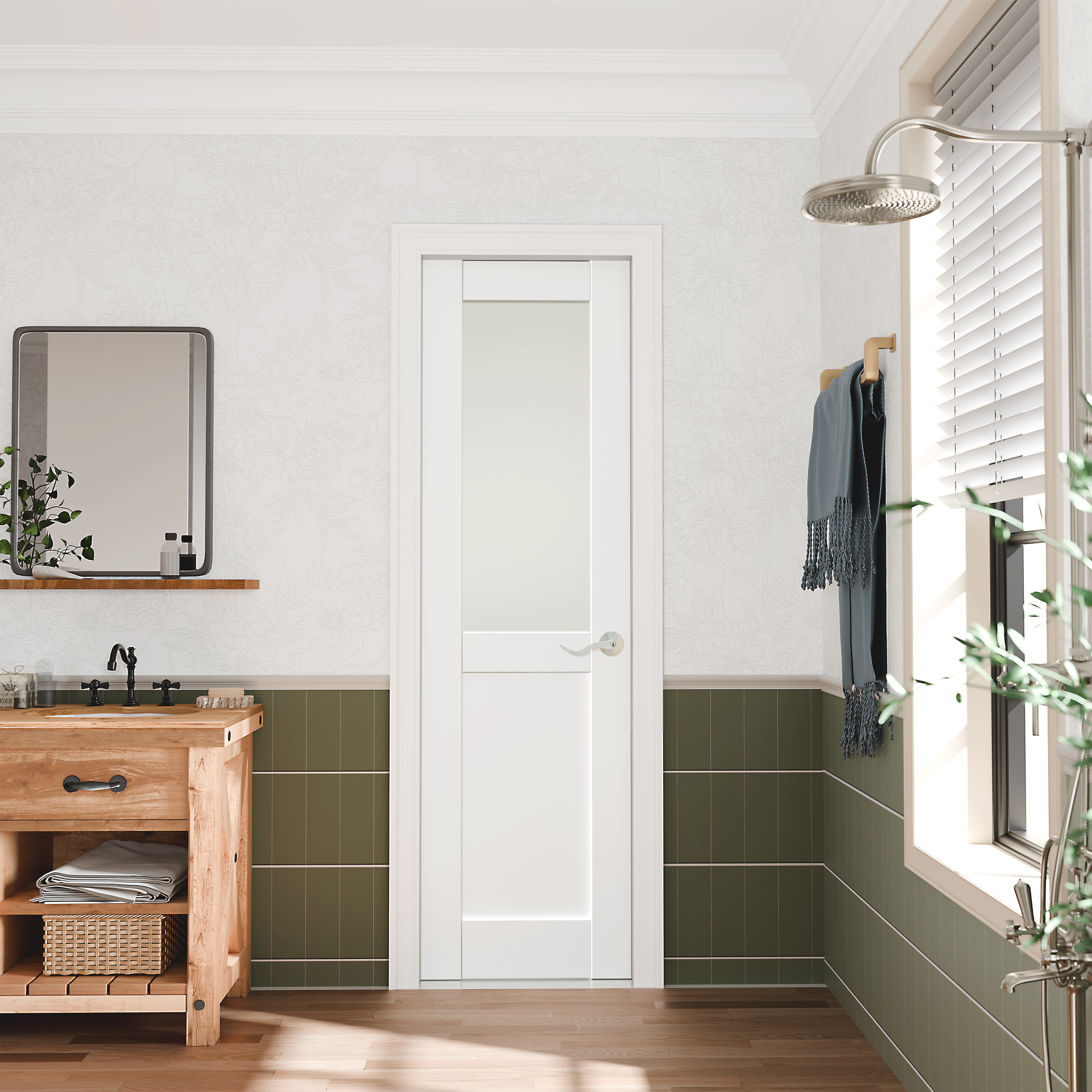 DOOOLI Slab Door - Modern Design White Manufacture Solid Wood With ...