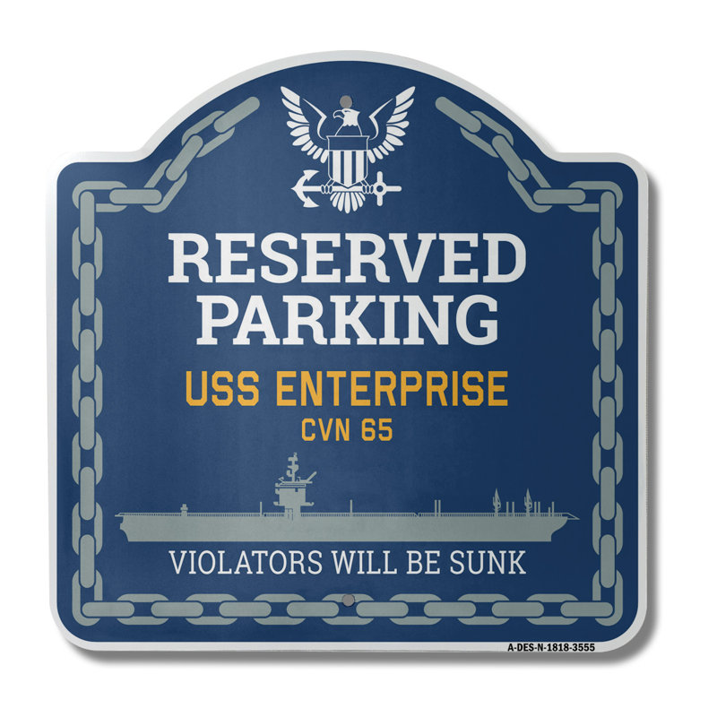 SignMission USS Enterprise CVN 65 Heavy-Gauge Aluminum Architectural ...