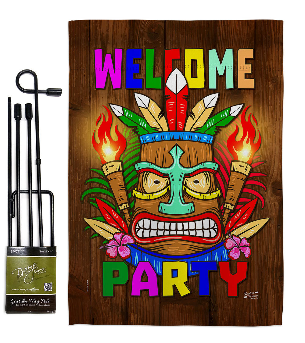 Angeleno Heritage Welcome Tiki Party 2-Sided Polyester 19'' x 13'' Flag ...