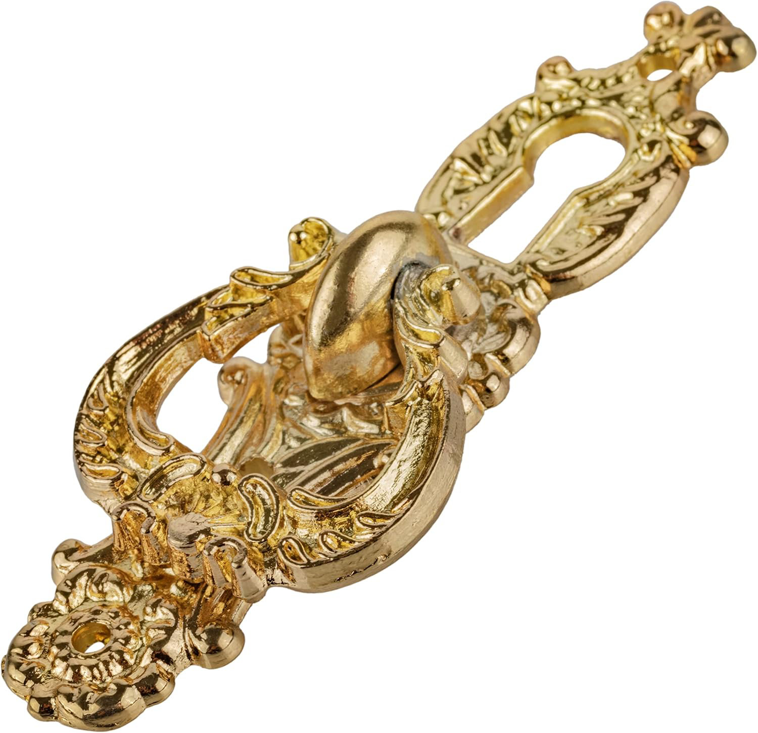 UNIQANTIQ HARDWARE SUPPLY Baroque Style Brass Decorative Ring Pull With ...