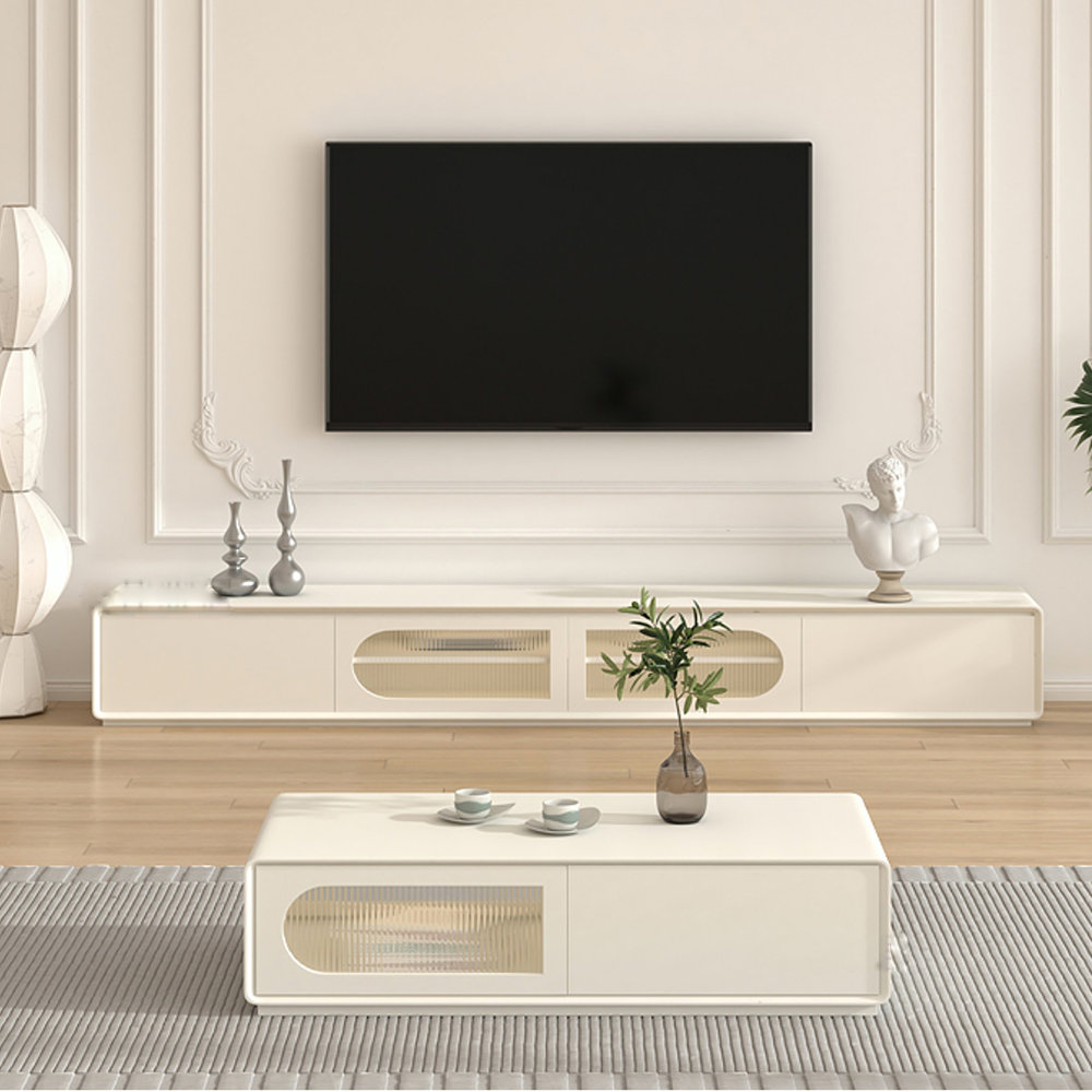 Orxva Galaxy Solid wood TV stand coffee table minimal | Wayfair