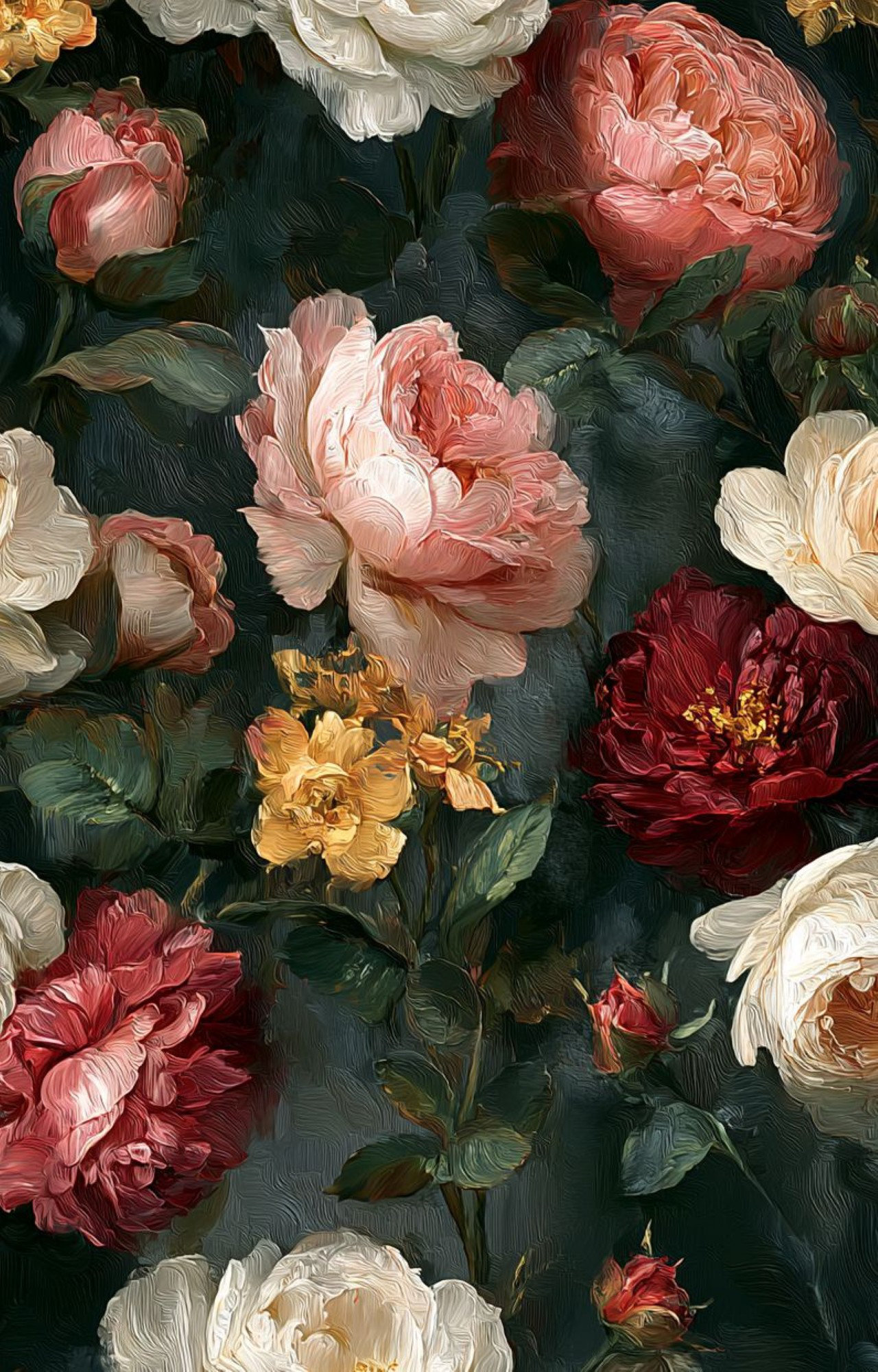 Lark Manor™ Floral Wallpaper Roses Vintage Decorative Mural | Wayfair
