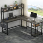 Wrought Studio Steinber L Shaped Desk with Hutch & Monitor Stand, Home ...