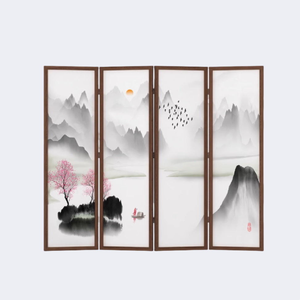 dujinlong home Neo-Chinese Ink Art Screen | Wayfair