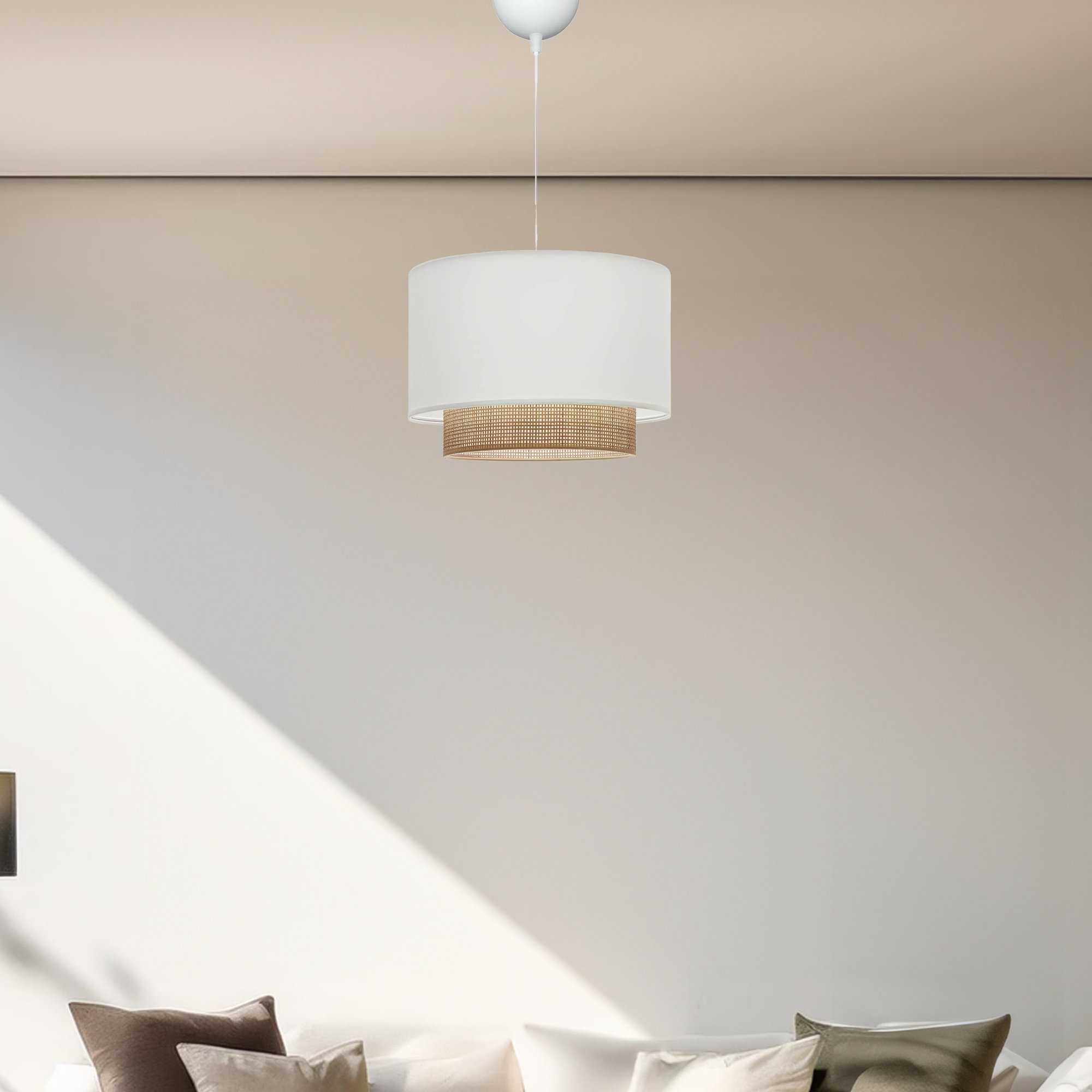 Hokku Designs Cylinder Chandelier With Fabric Cap | Wayfair