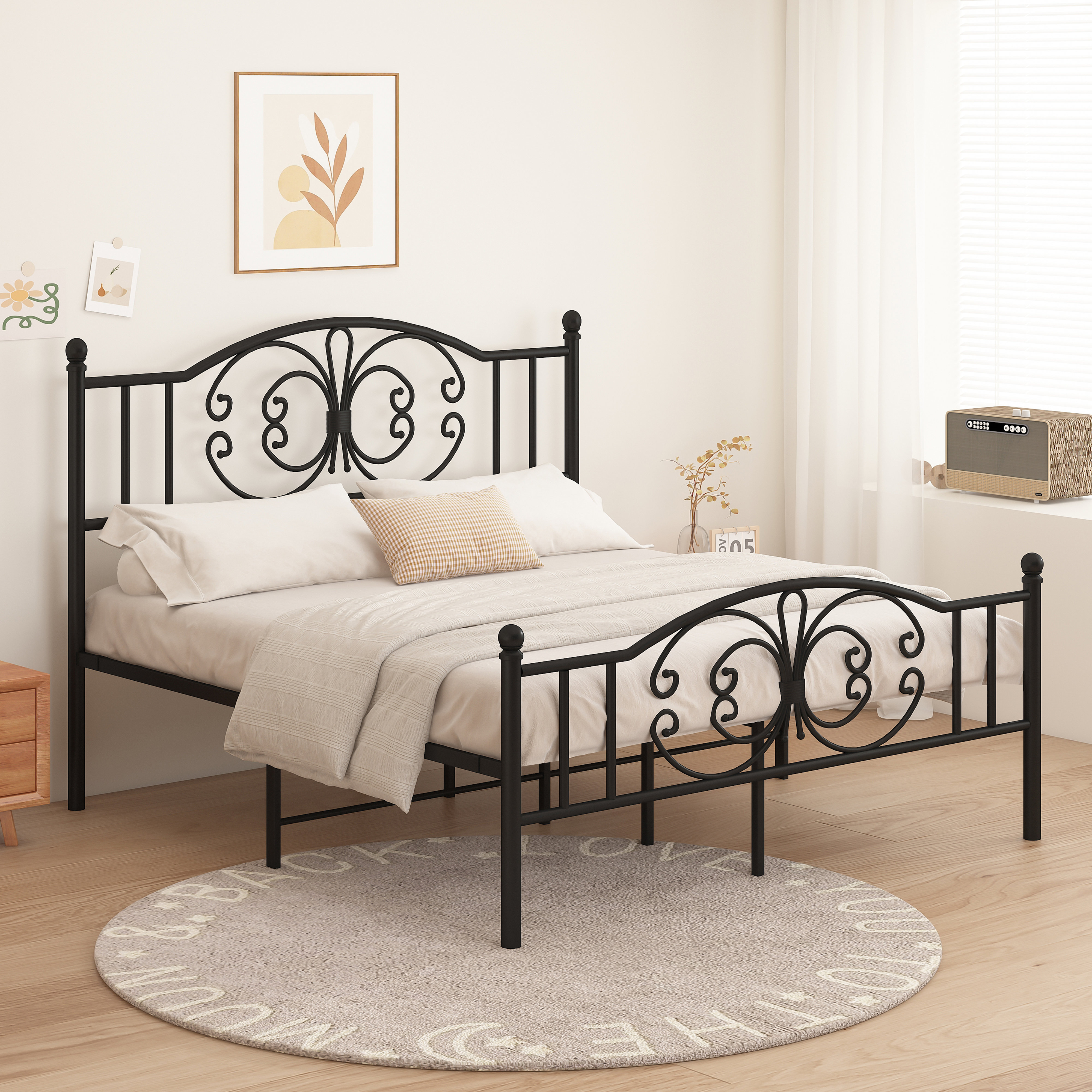 Winston Porter Heavy Duty Anti Sway 18Inch Steel Tube Metal Bed With ...