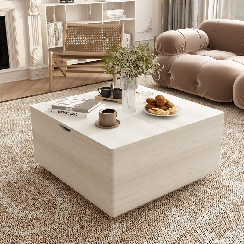Latitude Run® 35.4'' Square Openable And Liftable Platform Coffee Table ...