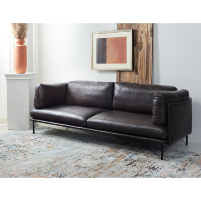 SafaviehCouture 93.3'' Leather Sofa | Wayfair