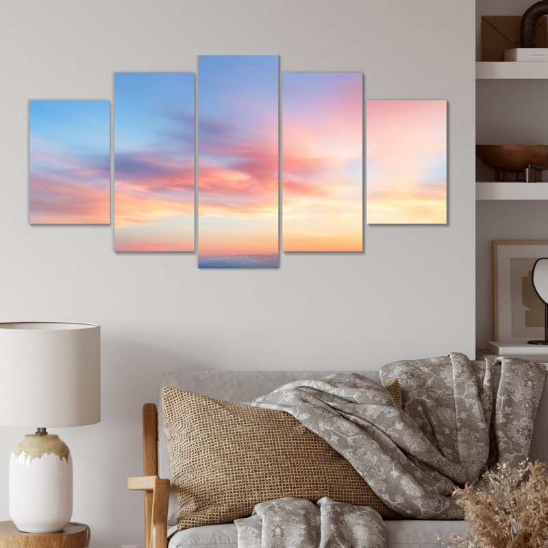 Dovecove Cotton Candy Skies I - Sky Multipanel Wall Art Set | Wayfair