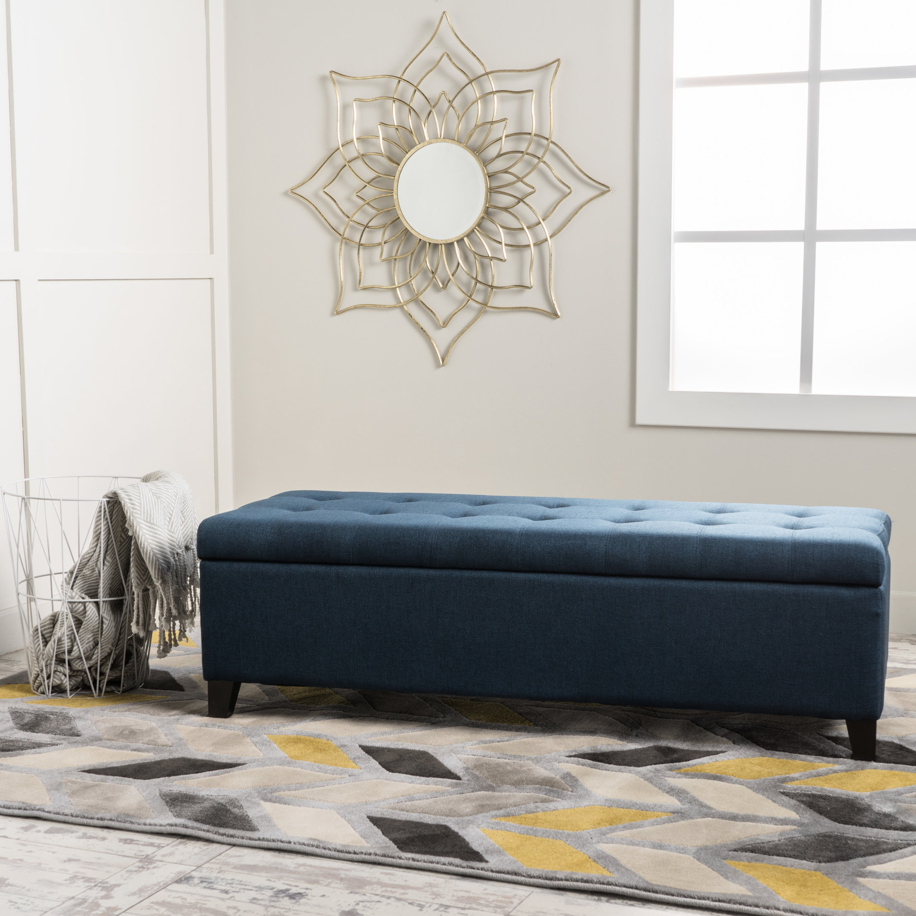 Latitude Run® Modern Grey Storage With Sophisticated Stitching And ...