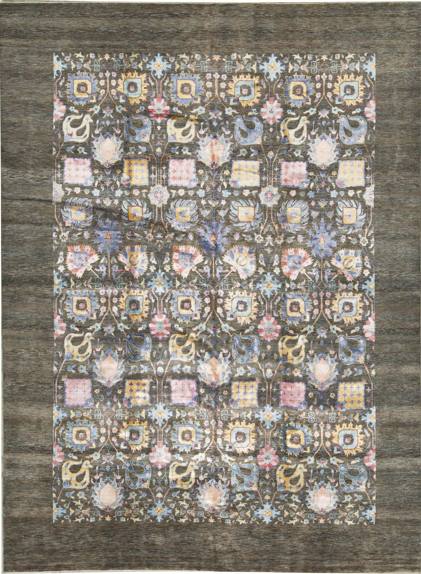 Bokara Rug Co., Inc. Windsom Hand-Knotted High-Quality Light Blue and ...