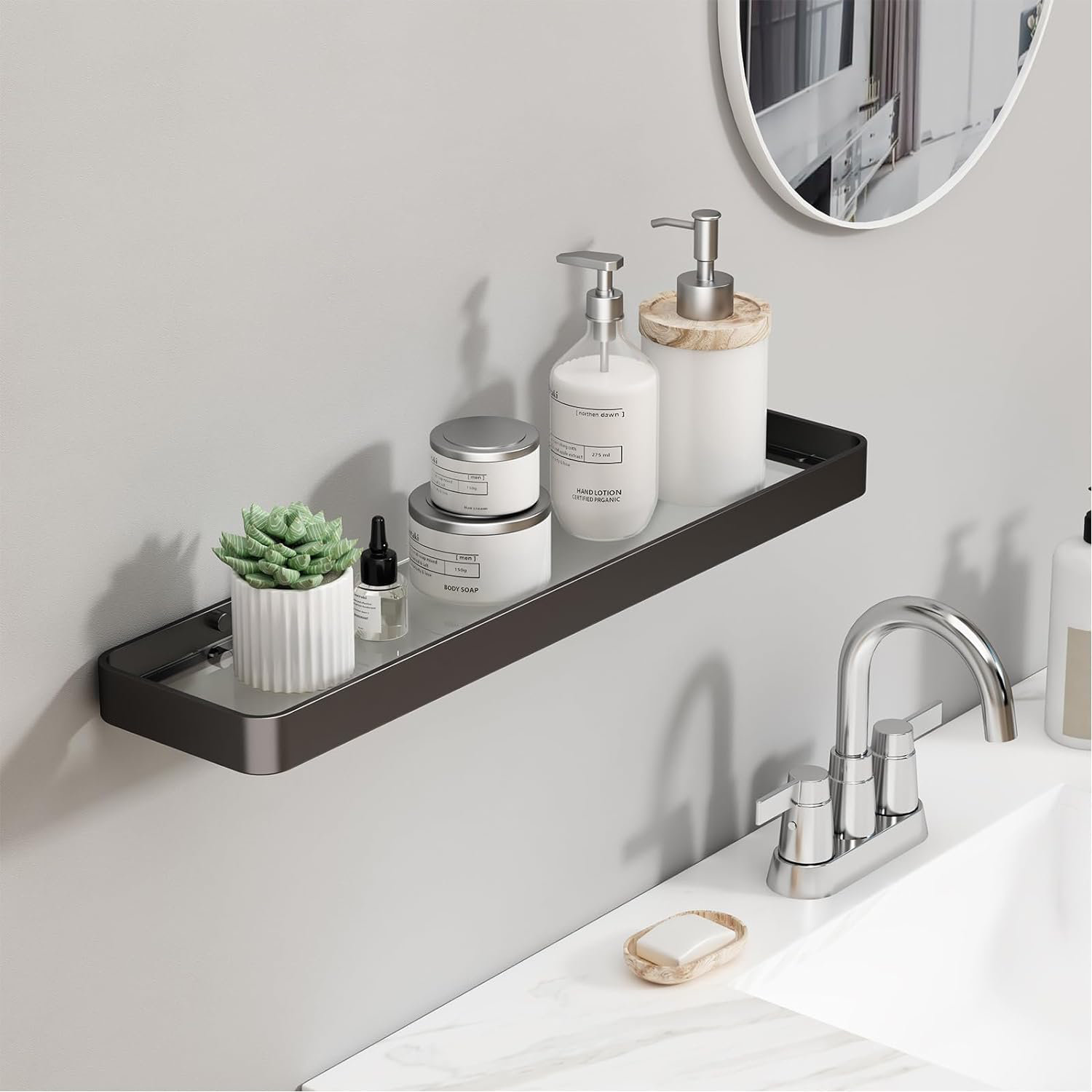 Ebern Designs Floating Bathroom Shelves Over Toilet, Wall Mounted ...
