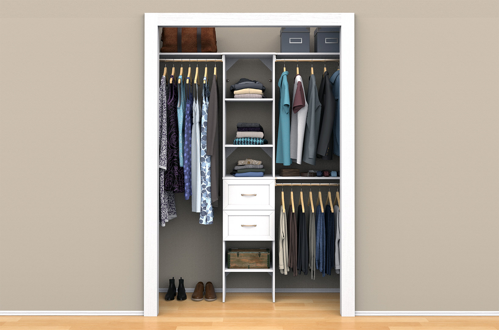 ClosetMaid SuiteSymphony 77" W - 113" W Closet System with Drawers ...