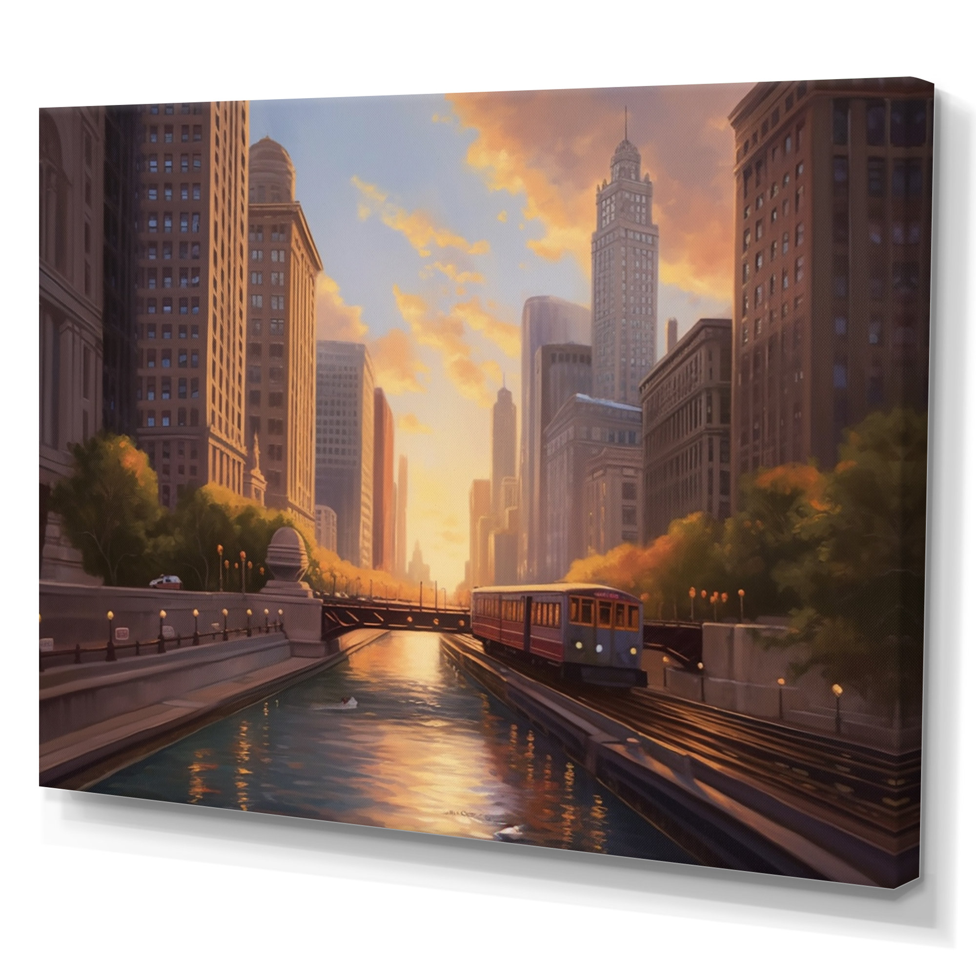 Red Barrel Studio® Chicago City Scene II Framed On Canvas Print | Wayfair
