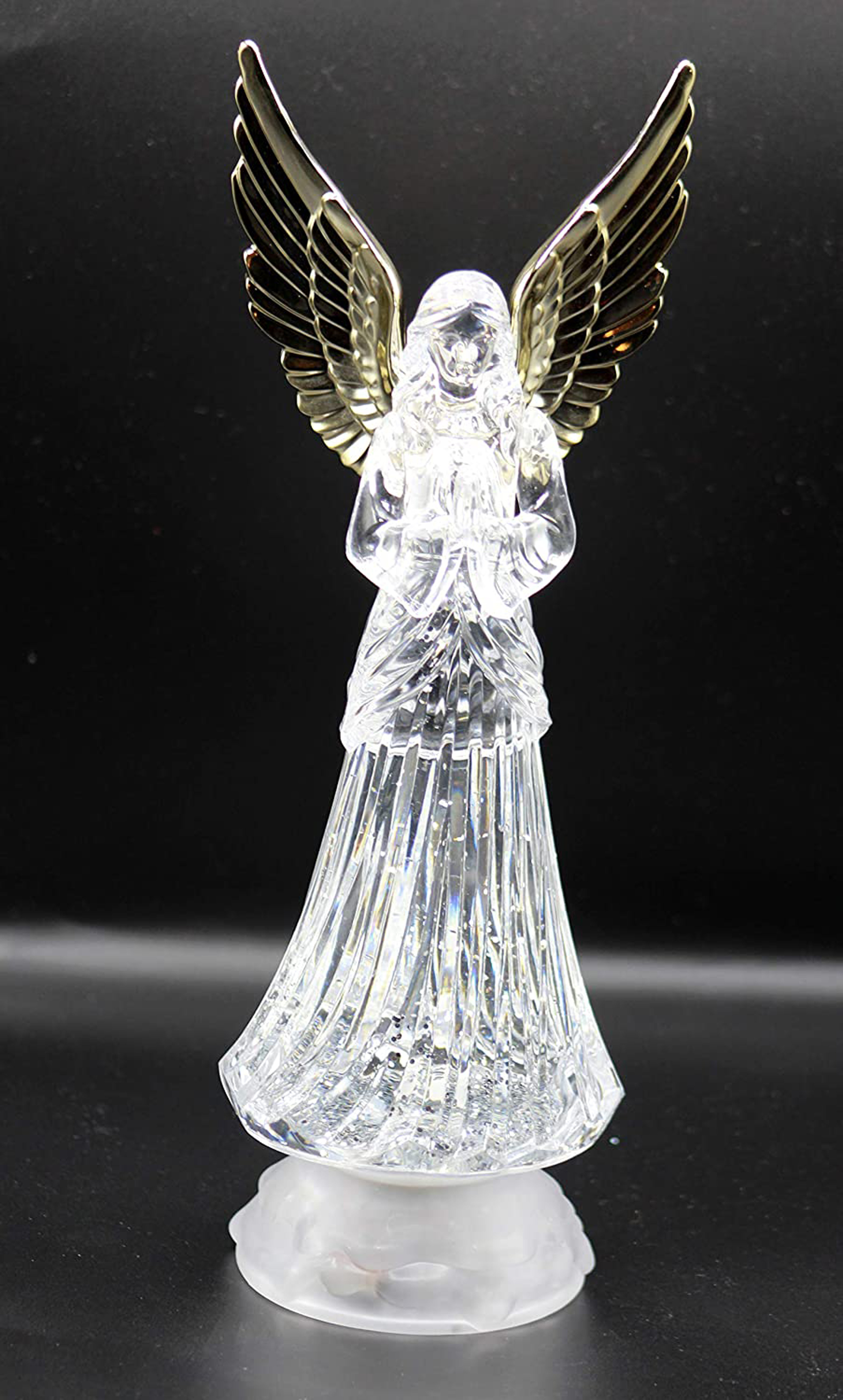 Trinx Leleifi LED Angel Sparkling Prayer Swirling Glitter Statue ...