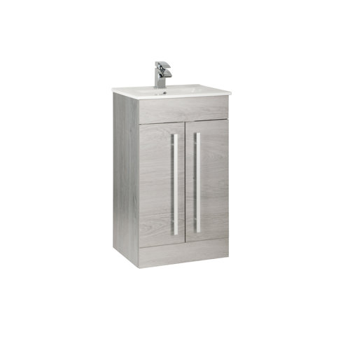 K-Vit Purity 500mm 2 Door Floor Standing Vanity Unit with Slim Basin ...