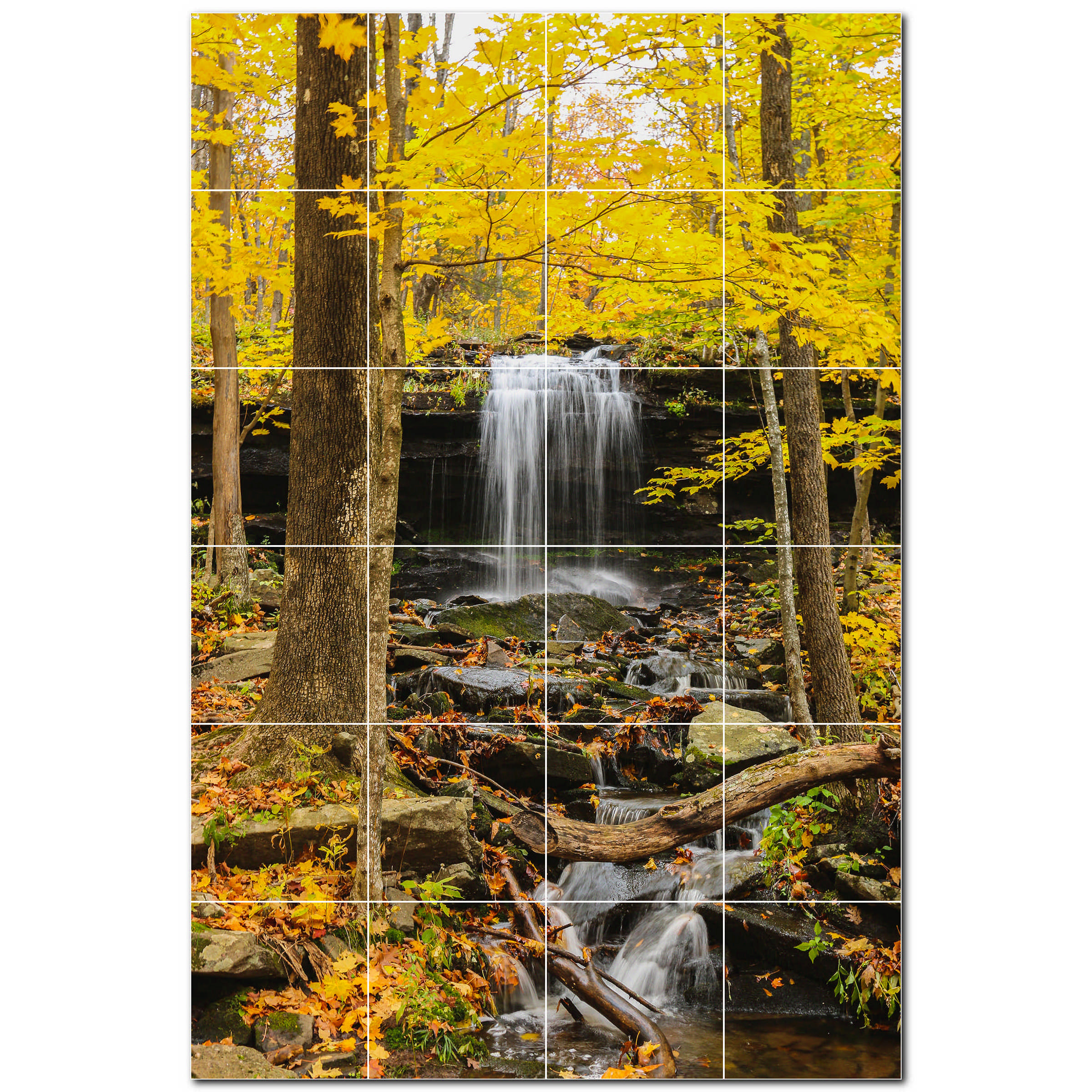 Picture-Tiles.com 48" x 72" Ceramic Waterfalls Photo Decorative Mural ...