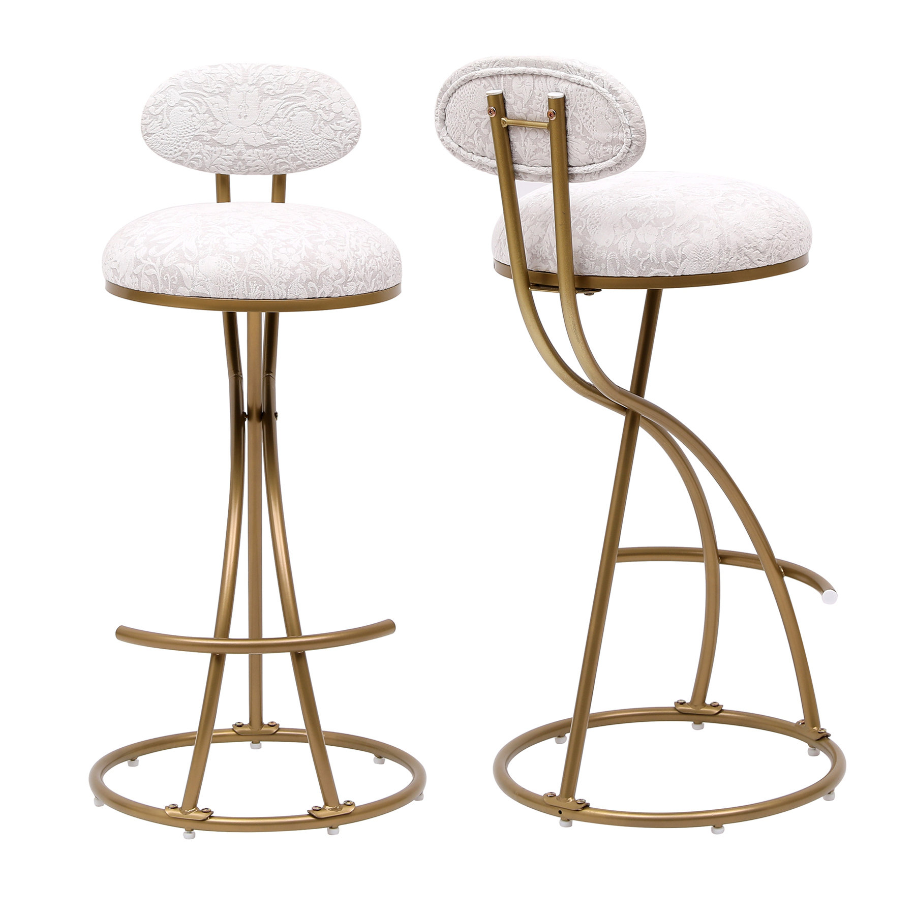 House of Hampton® Bar Stools Set of 2 S-shaped Barstools with Backrest ...