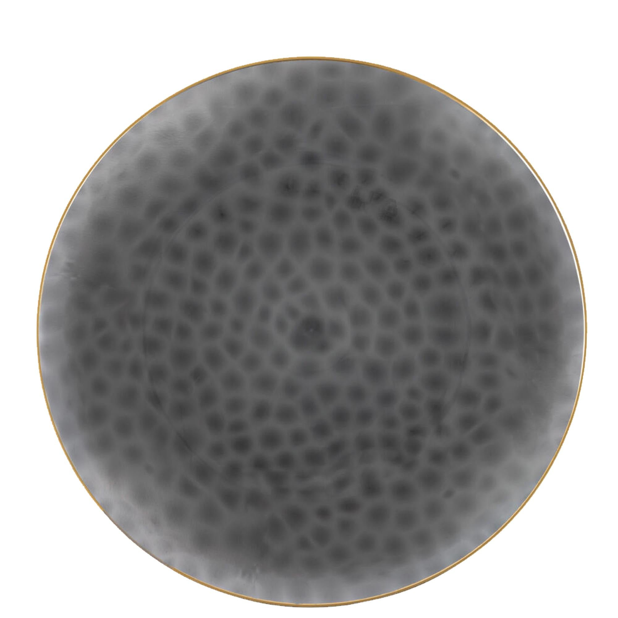 Ecoquality 9 Inch Round Black Hammered Transparent Plates With Gold Rim ...
