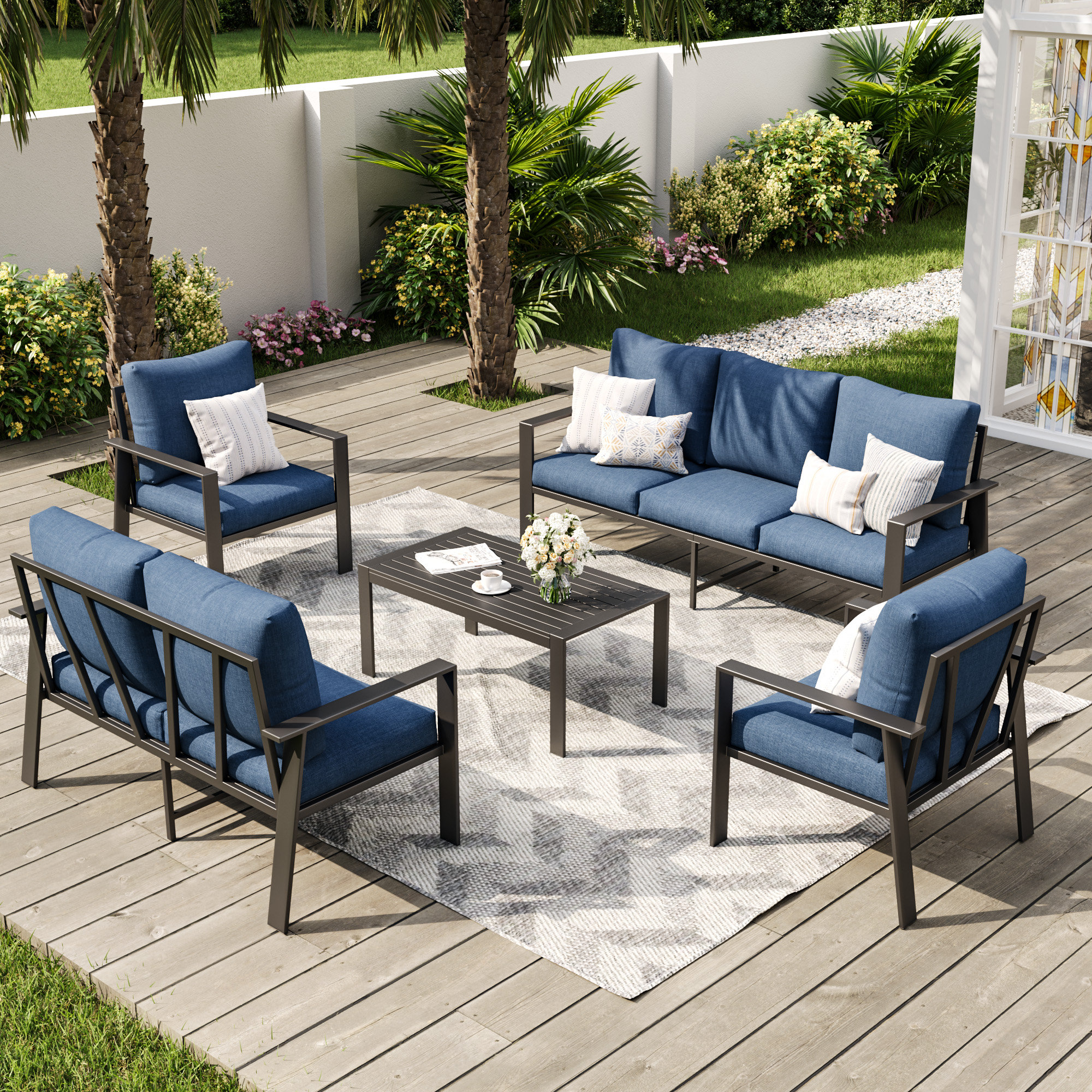 Latitude Run® Modern Patio Furniture Set -Outdoor Seating Group with ...