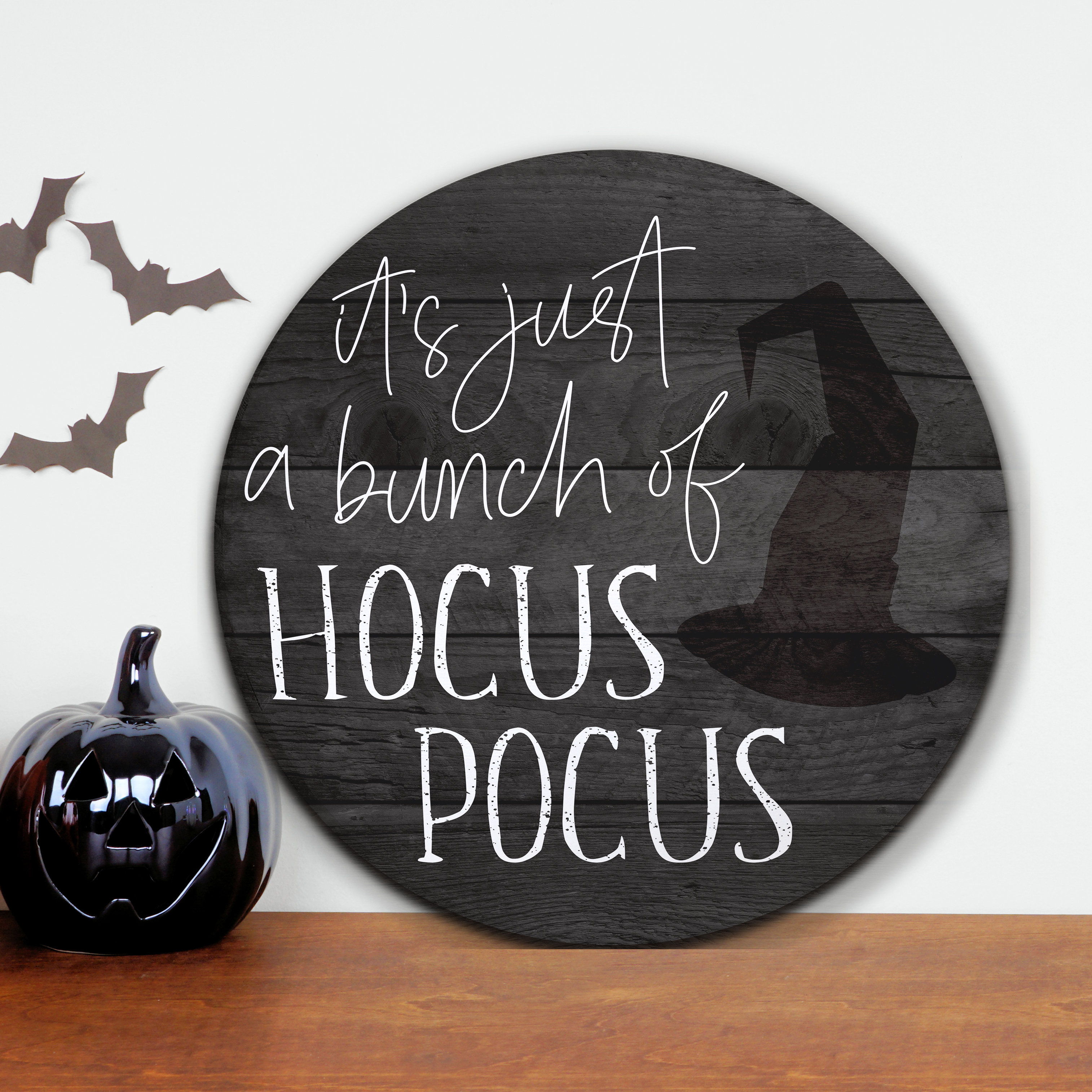 The Holiday Aisle® Just A Bunch Of Hocus Pocus Witch Hat Black Circle ...