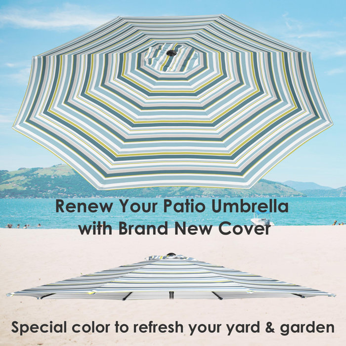 Arlmont & Co. 10 Ft Patio Umbrella Replacement Canopy Market Table Top ...